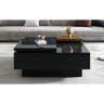 Ivy Bronx Stylish 4 Coffee Table, High Gloss Finish, Movable Top, Black ...