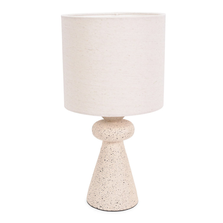Metro Lane Croasmun Stone Effect Natural Table Lamp with Drum Shade ...