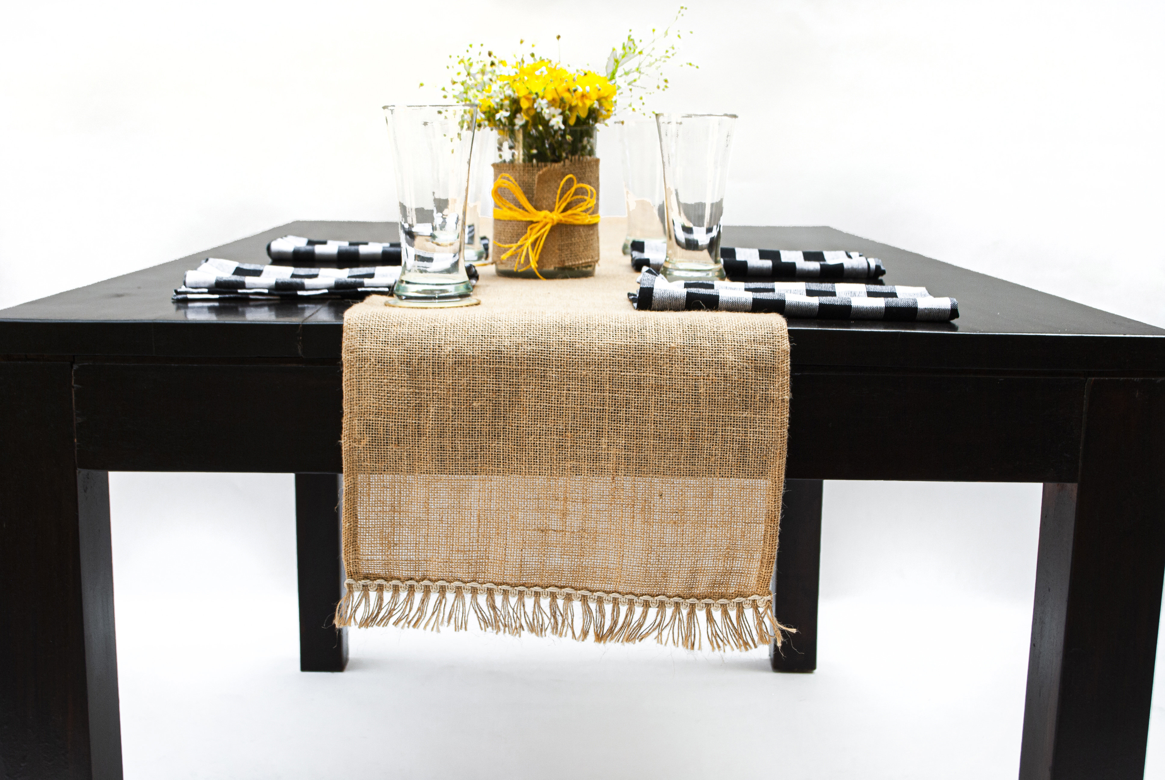 August Grove Maxfield Solid Colour Jute Table Runner - Wayfair Canada
