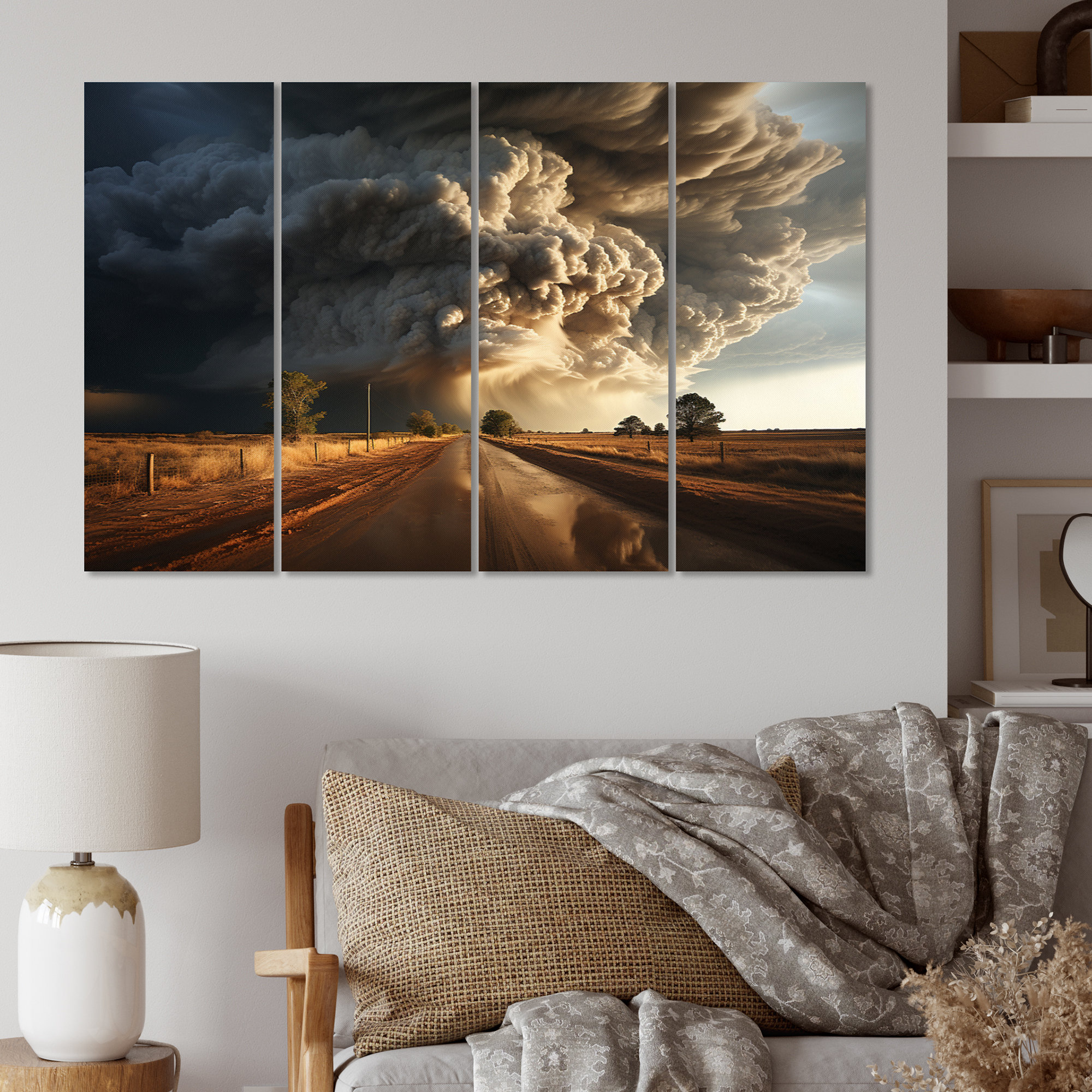 Ebern Designs Storm Tornado Mirage - Landscapes Wall Art Living Room ...