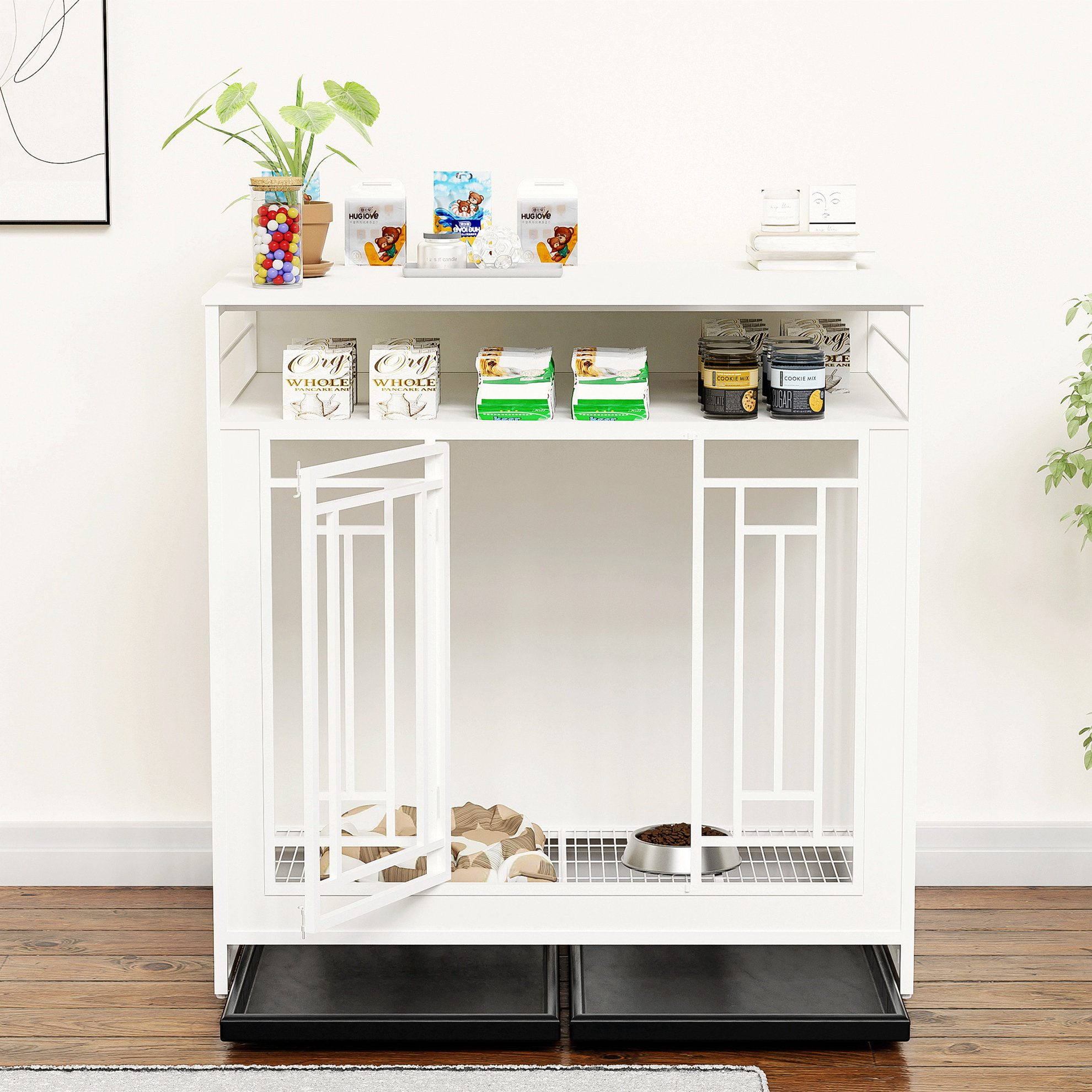 Tucker Murphy Pet™ 43.3" Wooden Dog Crate Furniture - Adjustable ...