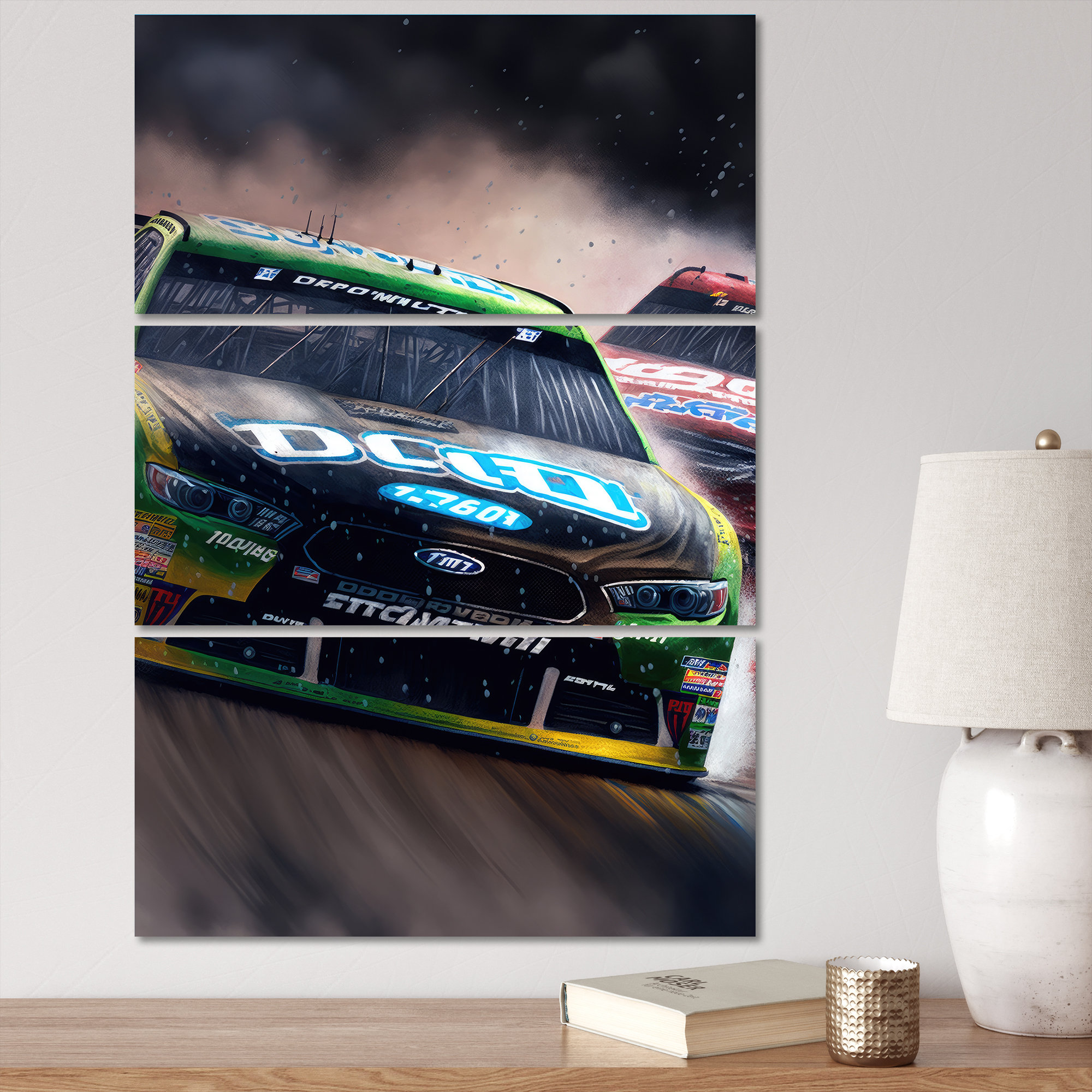 17 Stories Stock Car Racing Last Lap IX - Modern Car Canvas Wall Art ...