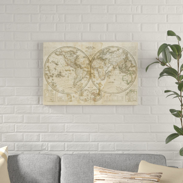 Williston Forge 'Distressed World Map' Graphic Art on Canvas - Wayfair ...