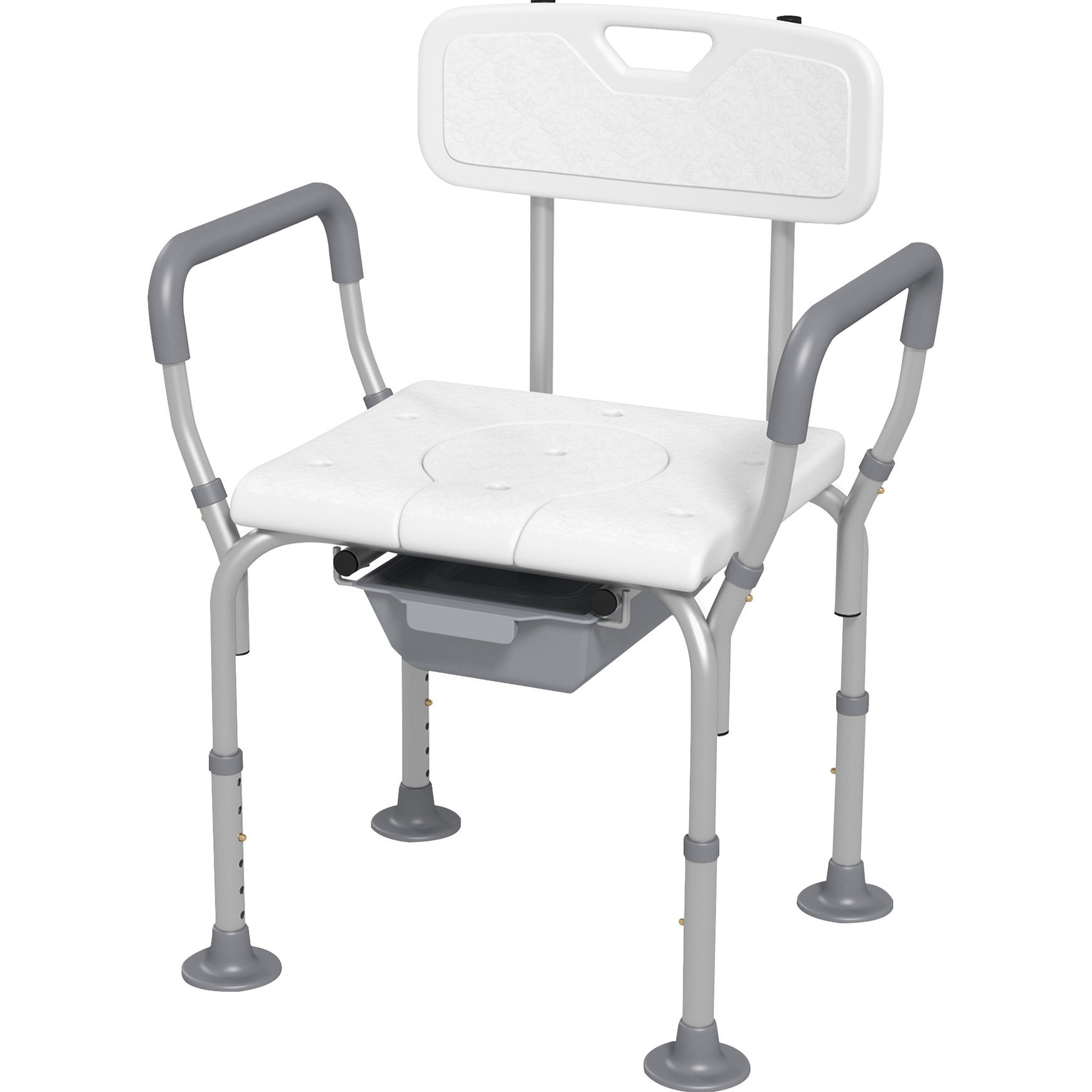Ebern Designs White Shower Chair With Detachable Bucket - 31 Toilet ...