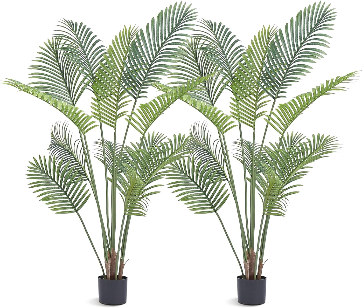 Primrue Granjeno Artificial Palm Tree, 5ft Tall Simulation Plant ...