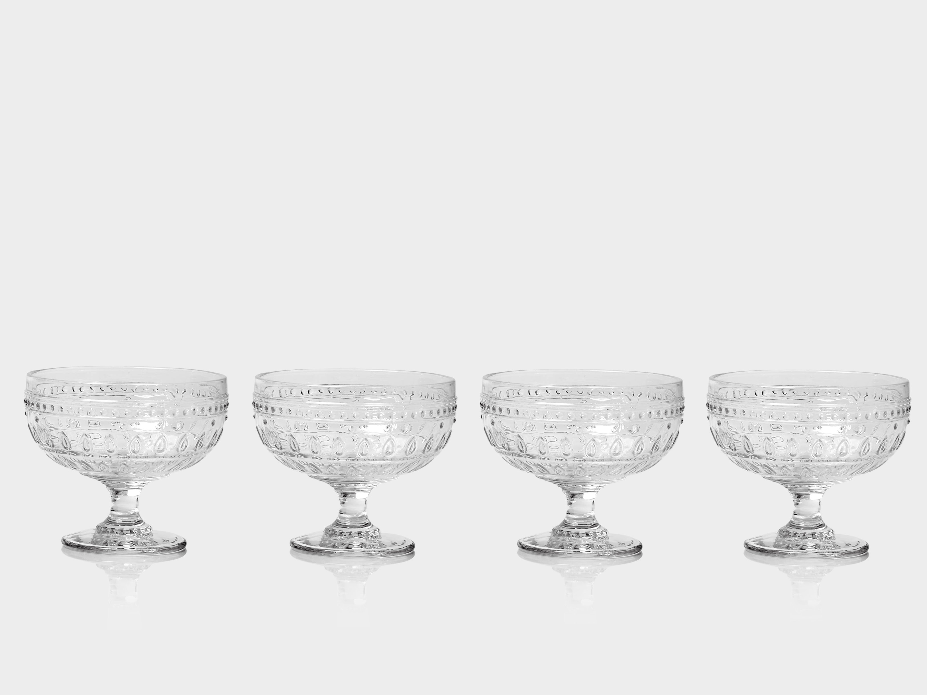 Euro Ceramica Fez Glassware 13oz Footed Compote Glass Set & Reviews ...