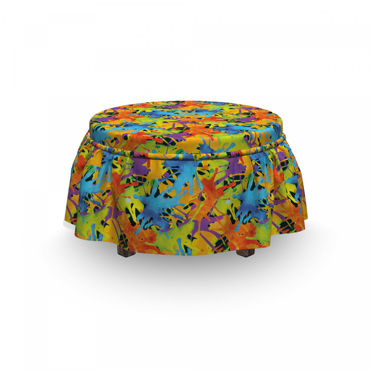 East Urban Home Splashes Funky Ottoman Slipcover | Wayfair