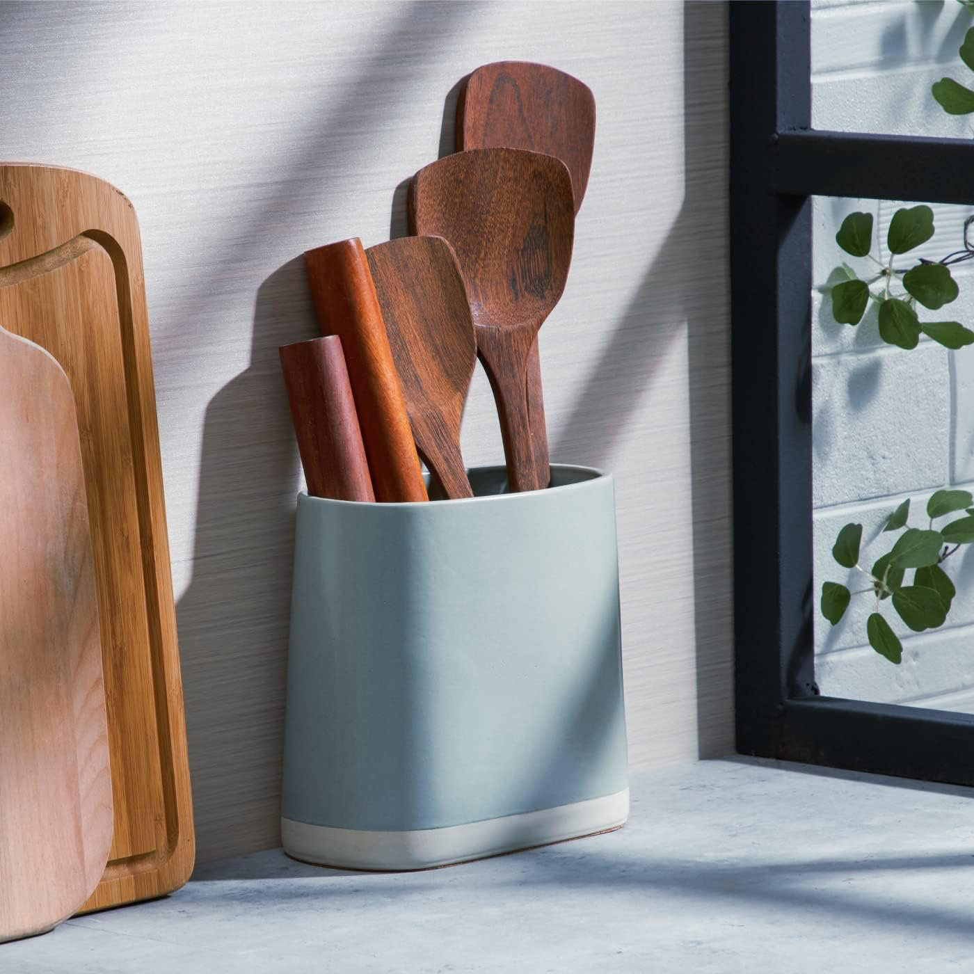 Hokku Designs Large Kitchen Utensil Holder, Light Blue | Wayfair