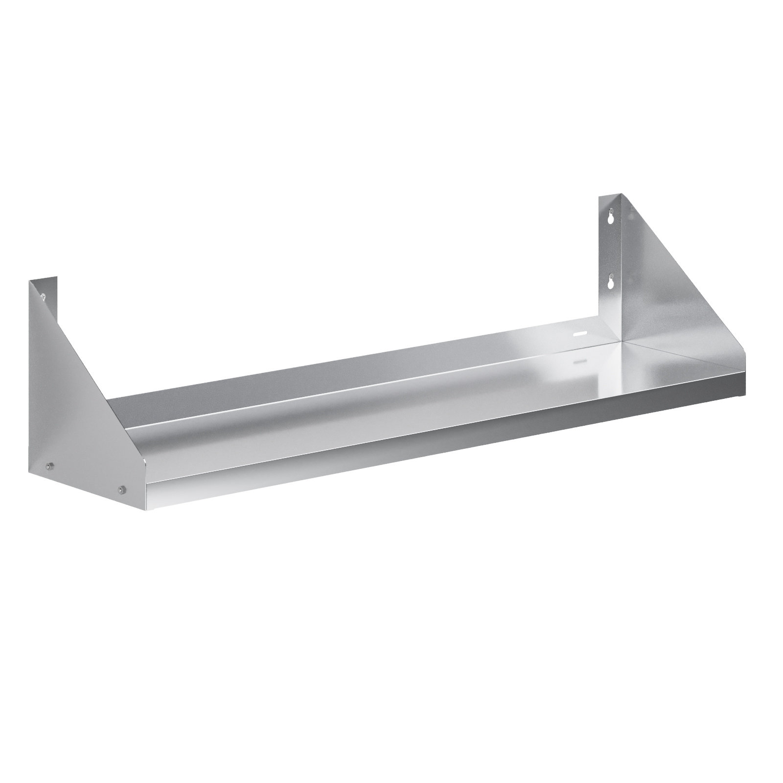 Amgood 12 in. x 48 in. Stainless Steel Wall Shelf with Side Guards ...