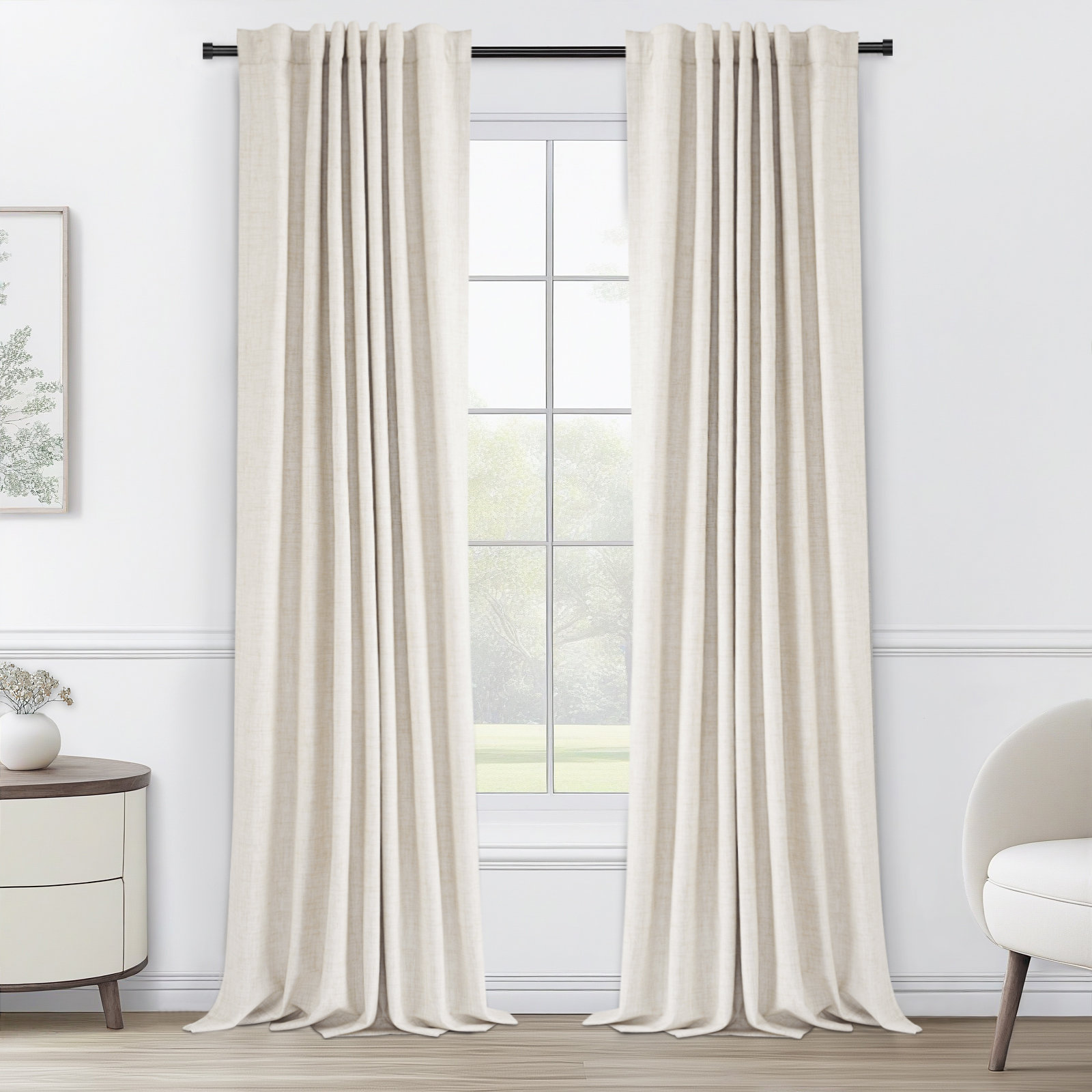 Gracie Oaks Graciella Thermal Insulated Faux Linen Textured 100% ...