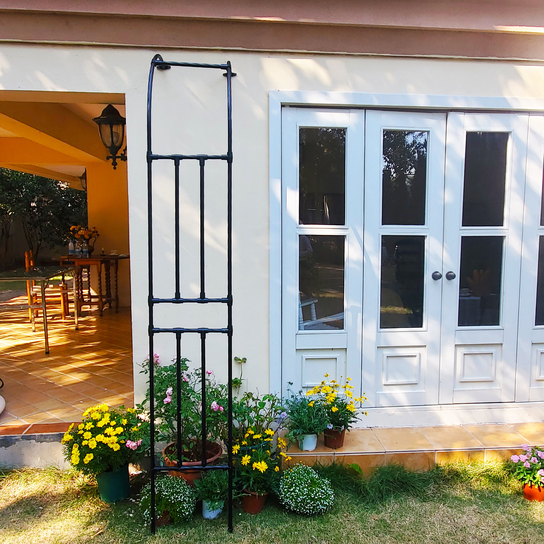 Scendor Half Arch Rose Arbor Trellis For Climbing Vines, 94.5" H X 23.6 ...