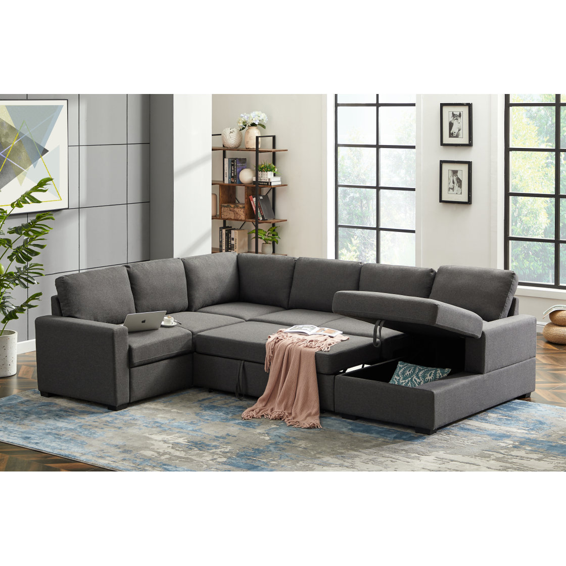 Latitude Run® Modern Sofa Ketterman 4 Piece Upholstered Sectional | Wayfair