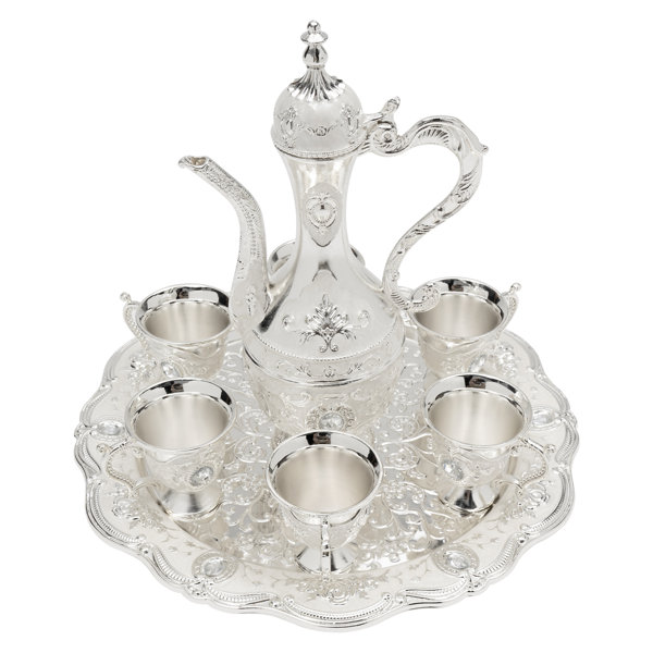 House Of Hampton® Graidy 8.45oz. Floral Teapot Set For 6 | Wayfair