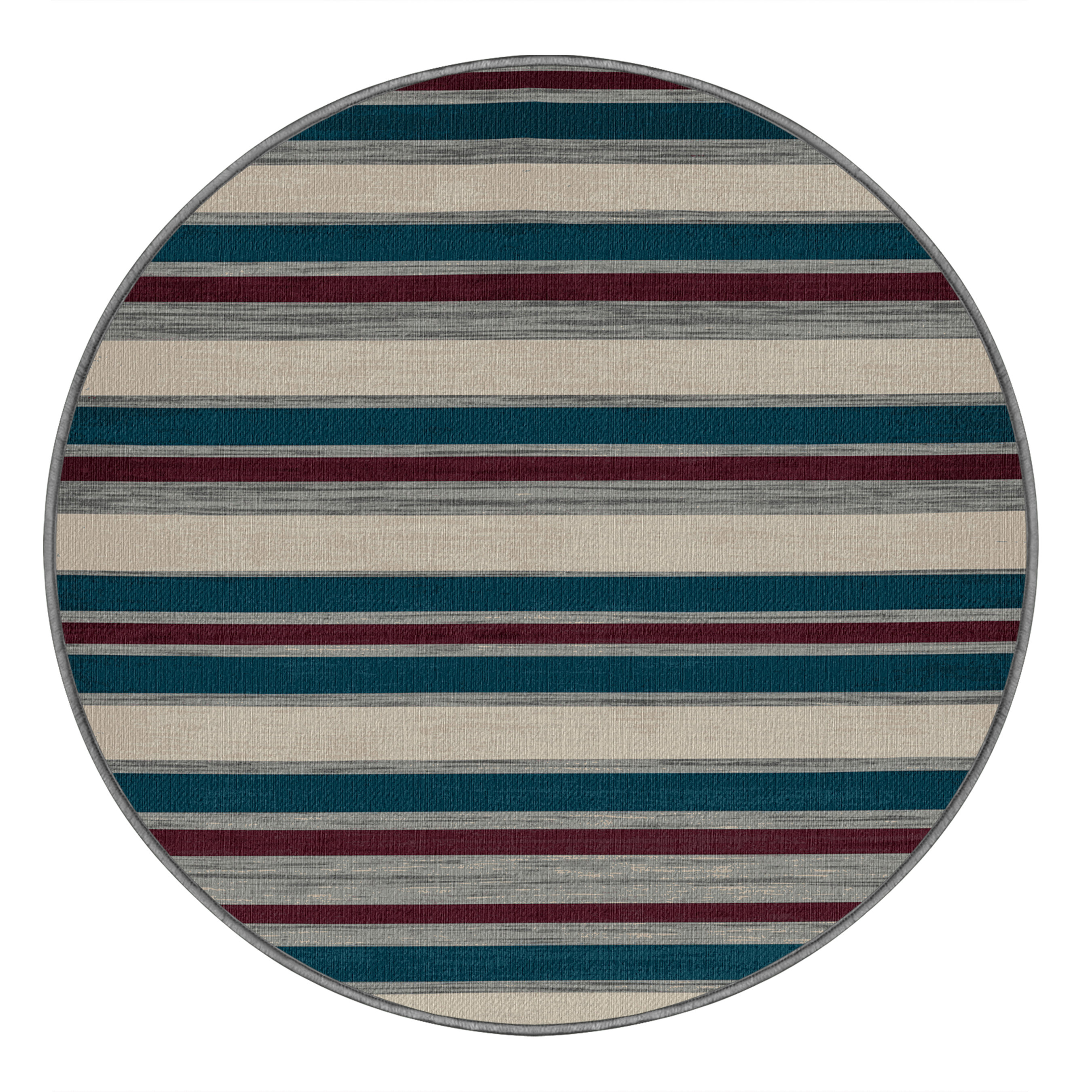 Hokku Designs Washable Sapphire Light Gray Striped Area Rug | Wayfair