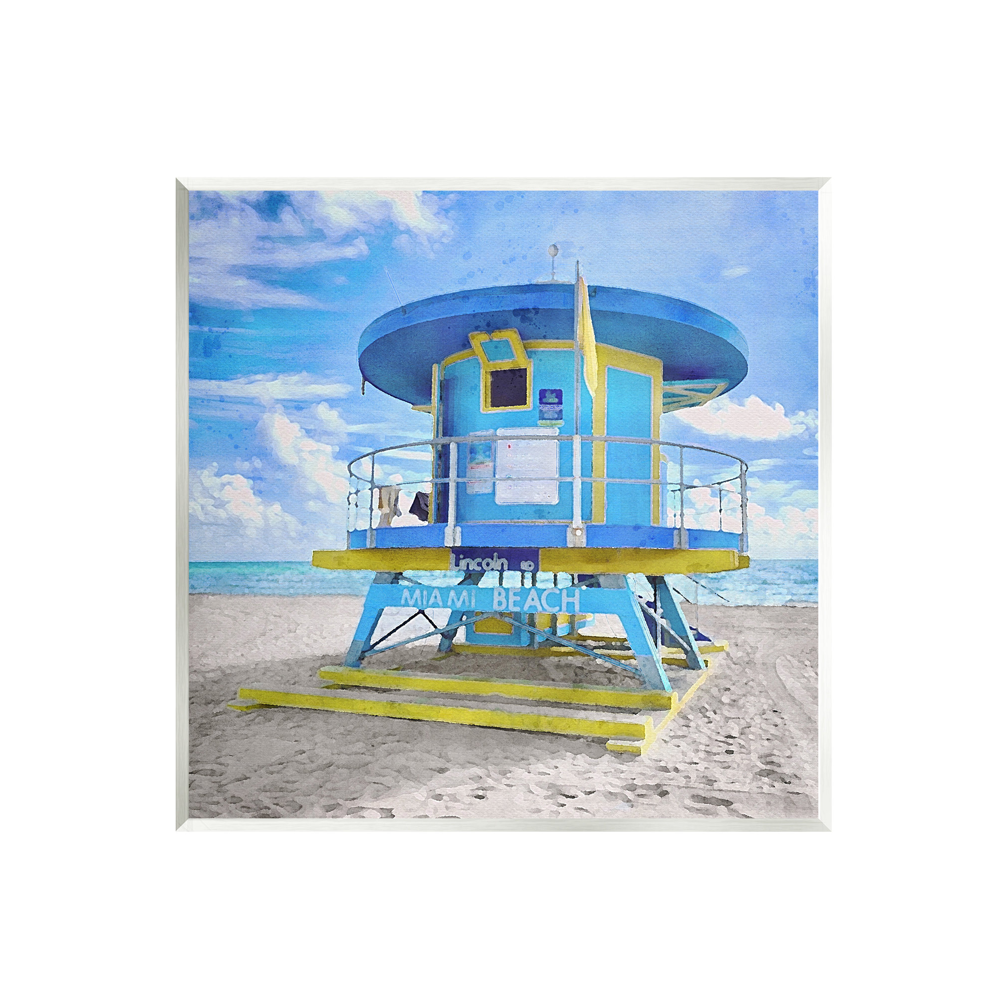 Stupell Industries Miami Beach Summer Hut On MDF by LSR Design Studio ...