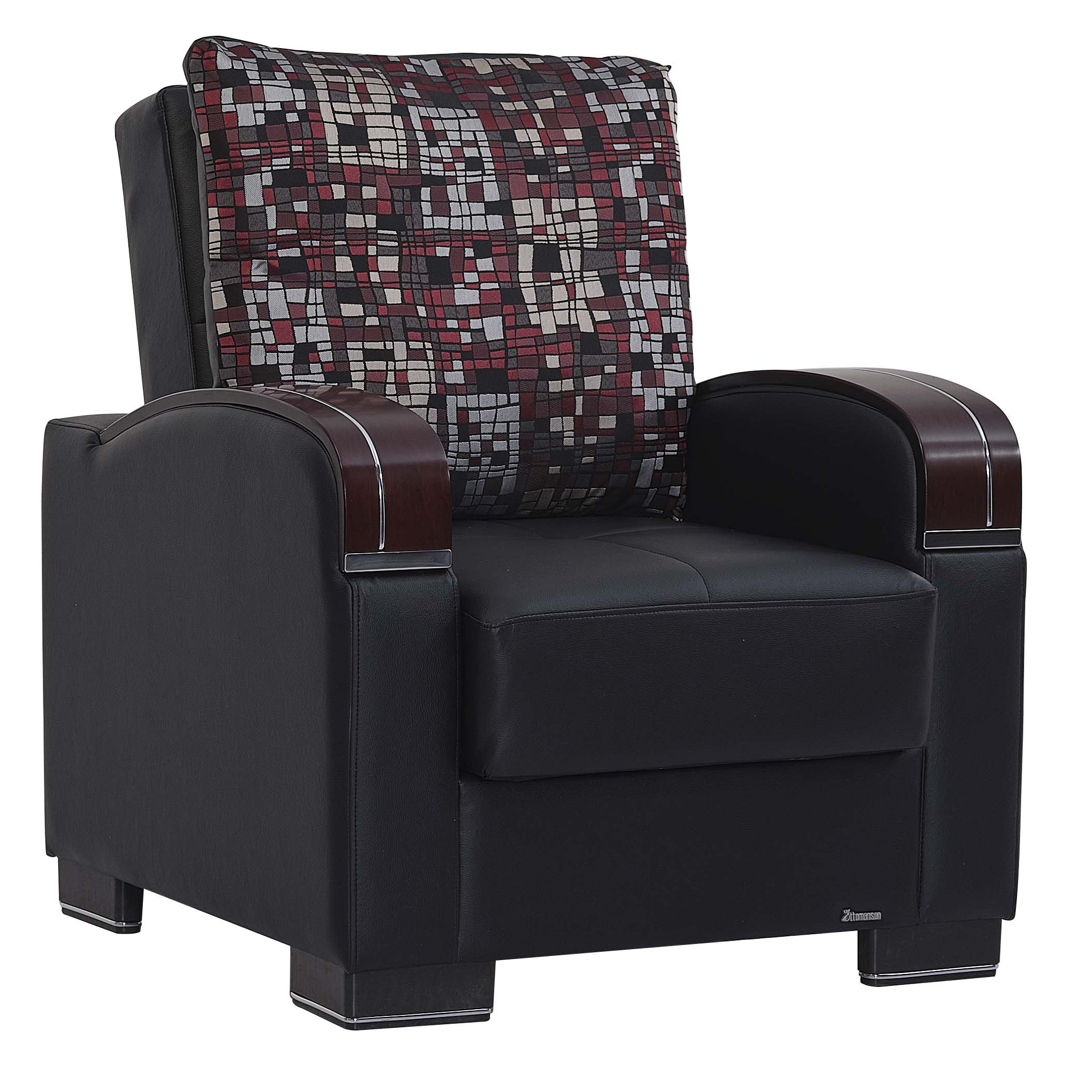 Ottomanson Mobimax Leather Upholstered Convertible 3-in-1 Arm Chair ...