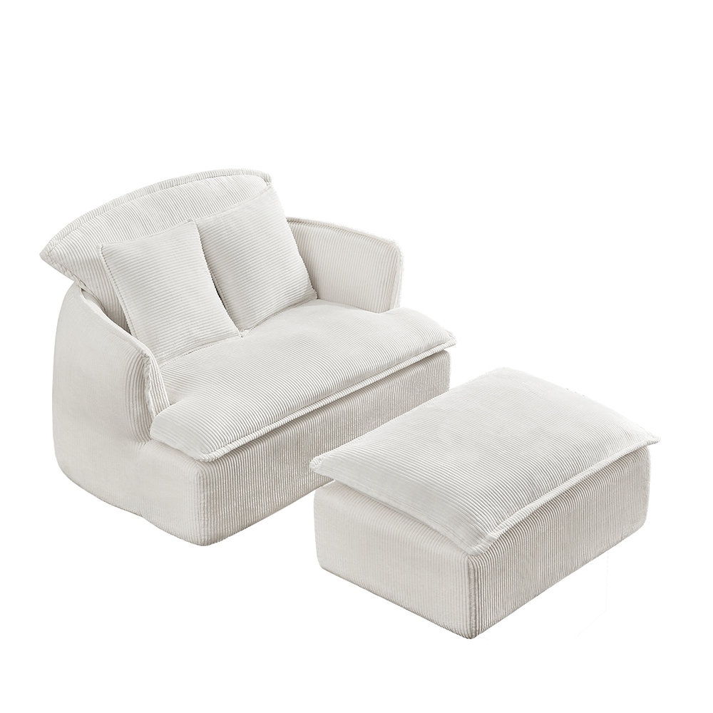 Hokku Designs Convertible Compressed Sofa Chair with Ottoman | Wayfair