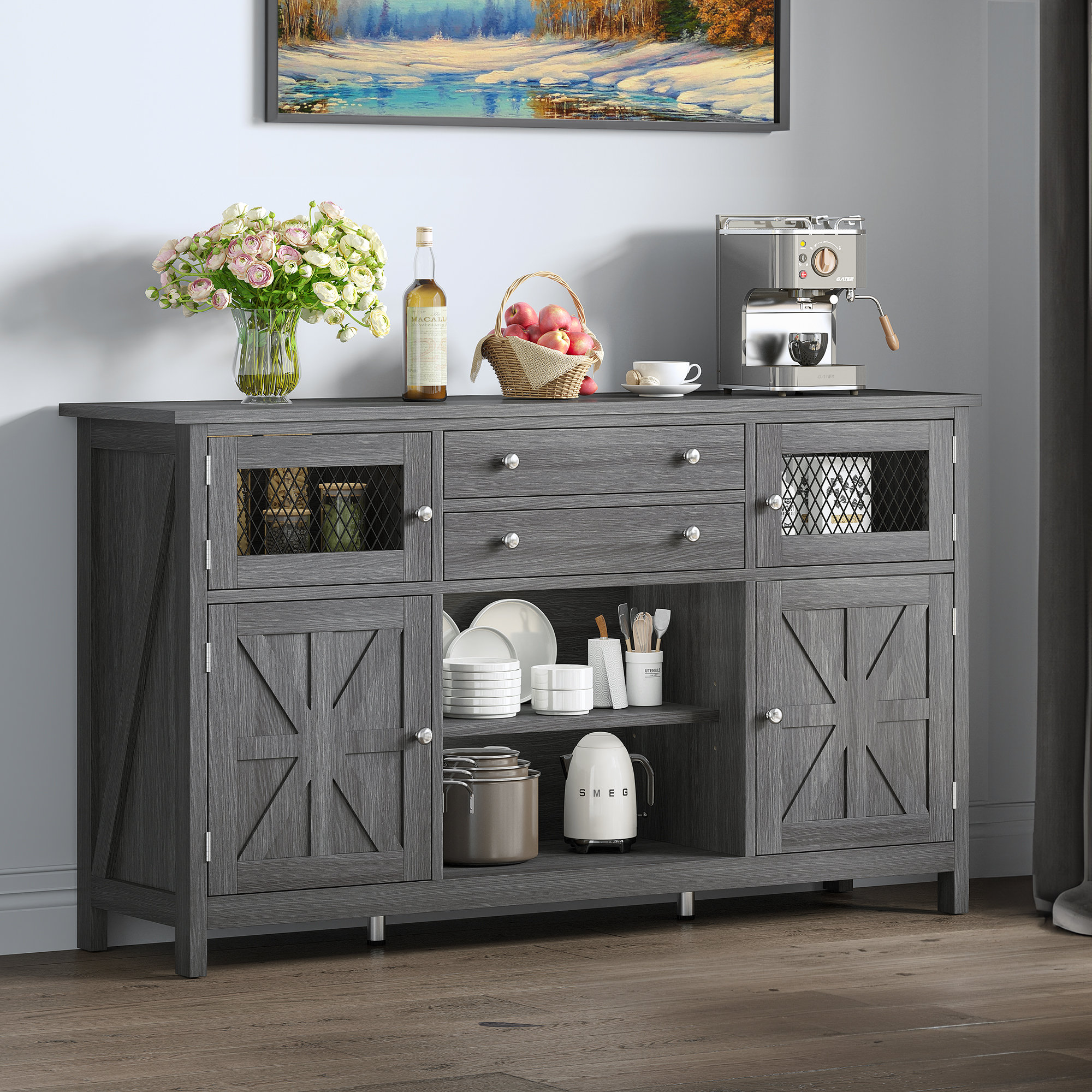 Laurel Foundry Modern Farmhouse® Beltran 59'' Farmhouse Sideboard ...