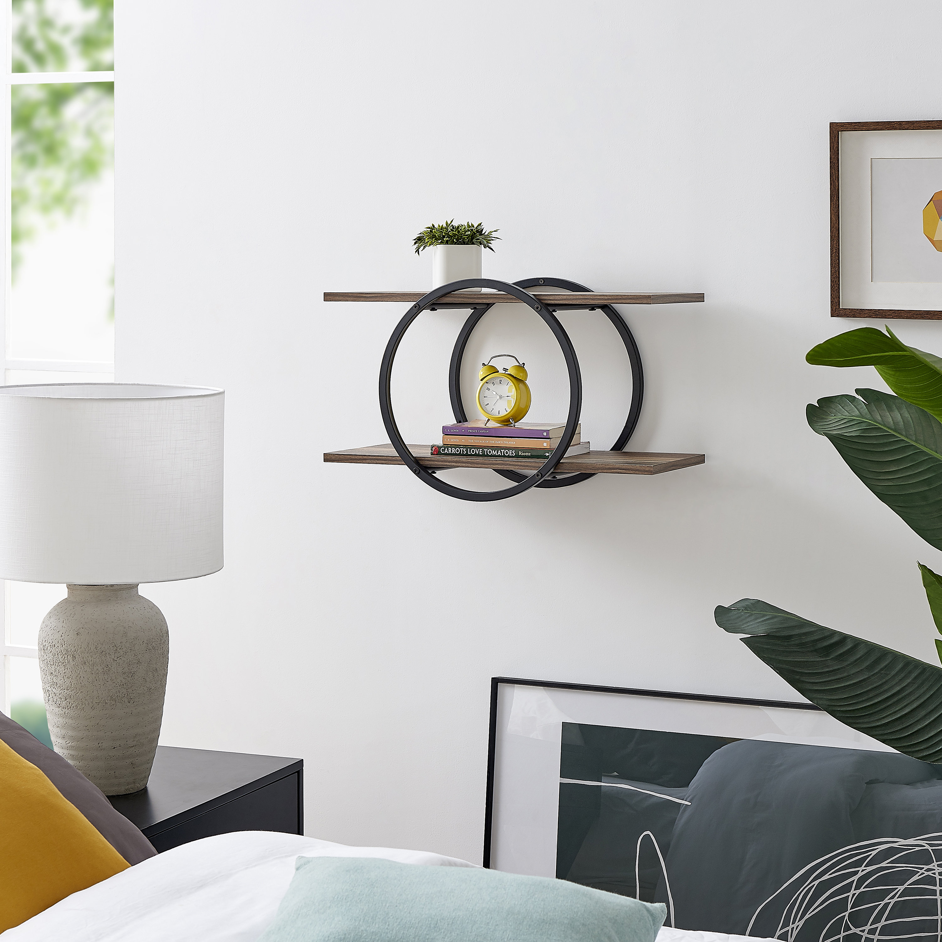 17 Stories Amaru 2 Tier Circle Bracket Wall Shelf & Reviews | Wayfair