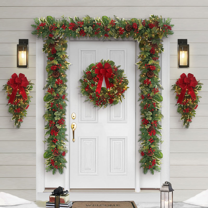 The Holiday Aisle® 28" Battery-Operated Pre-Lit Decorated Artificial ...