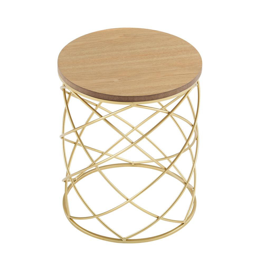 Latitude Run® Elegant Golden Side Table | Wayfair