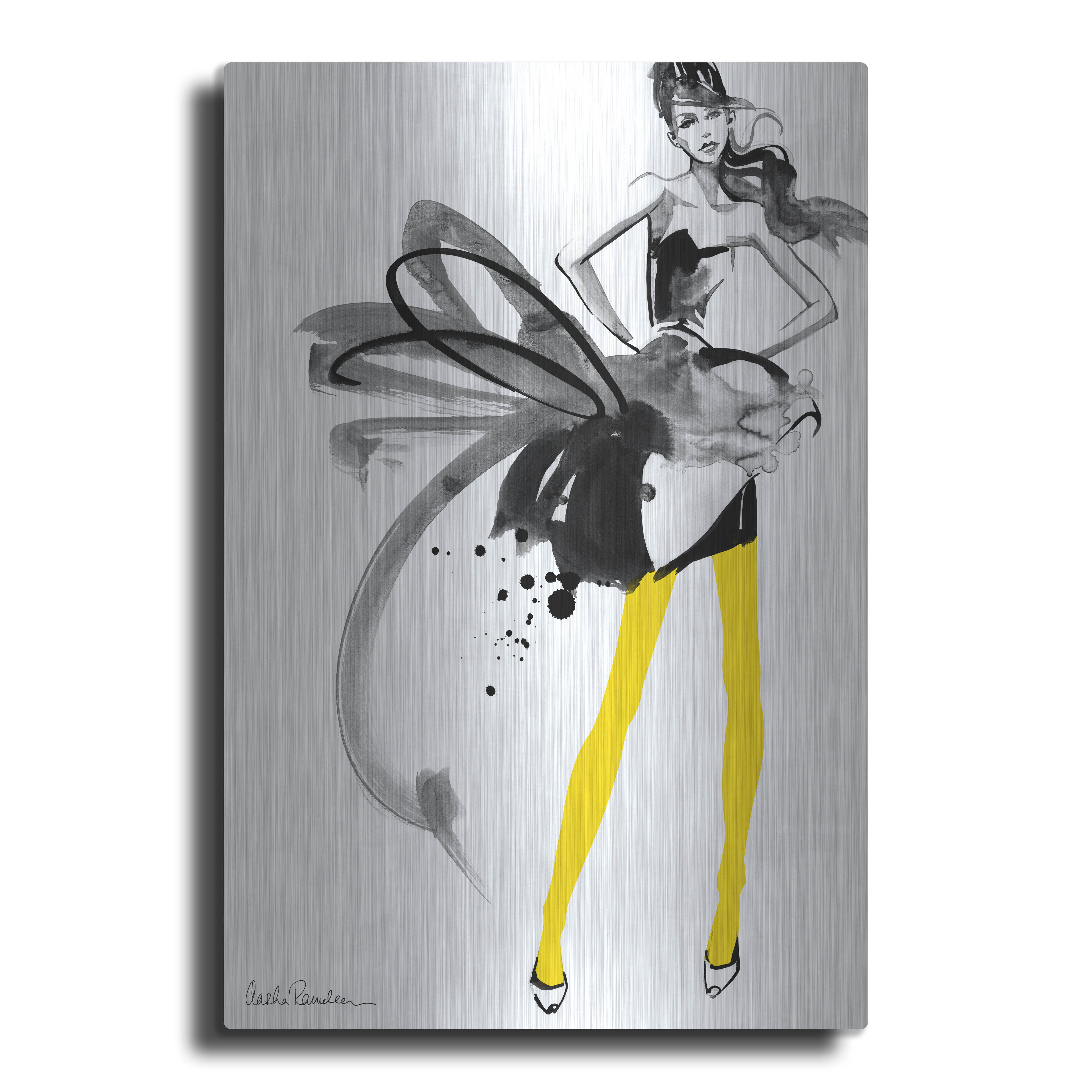Winston Porter 'Yellow Tights' by Aasha Ramdeen, Metal Wall Art | Wayfair