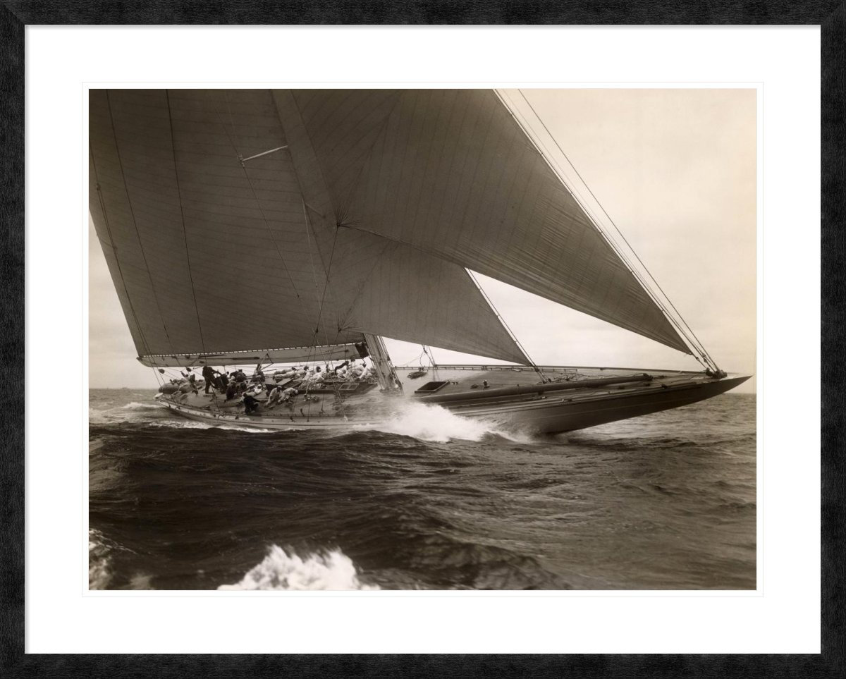 Global Gallery 'J Class Sailboat, 1934' by Edwin Levick Framed Graphic ...