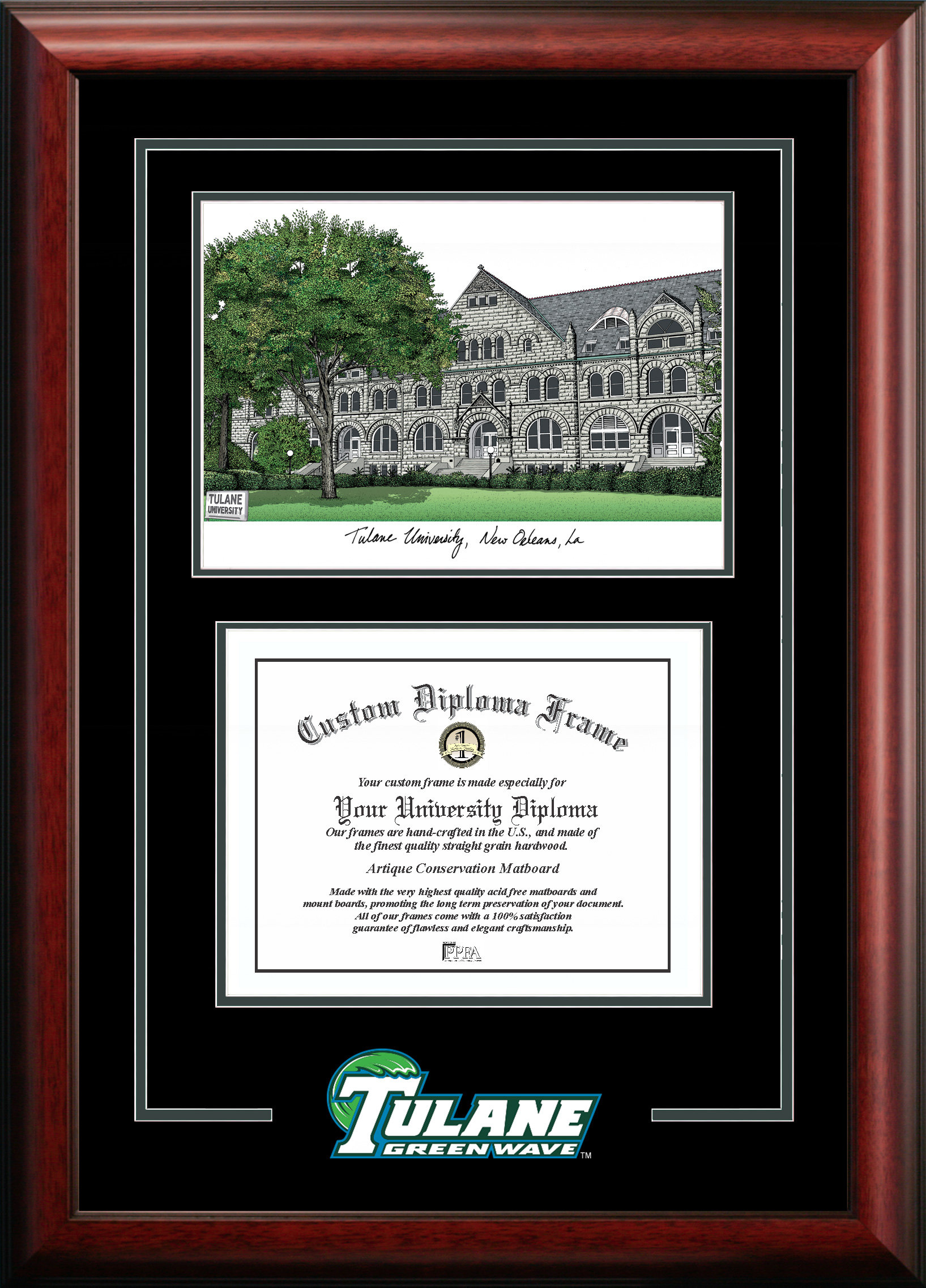 Campus Images NCAA Tulane Green Wave Spirit Graduate Diploma with ...