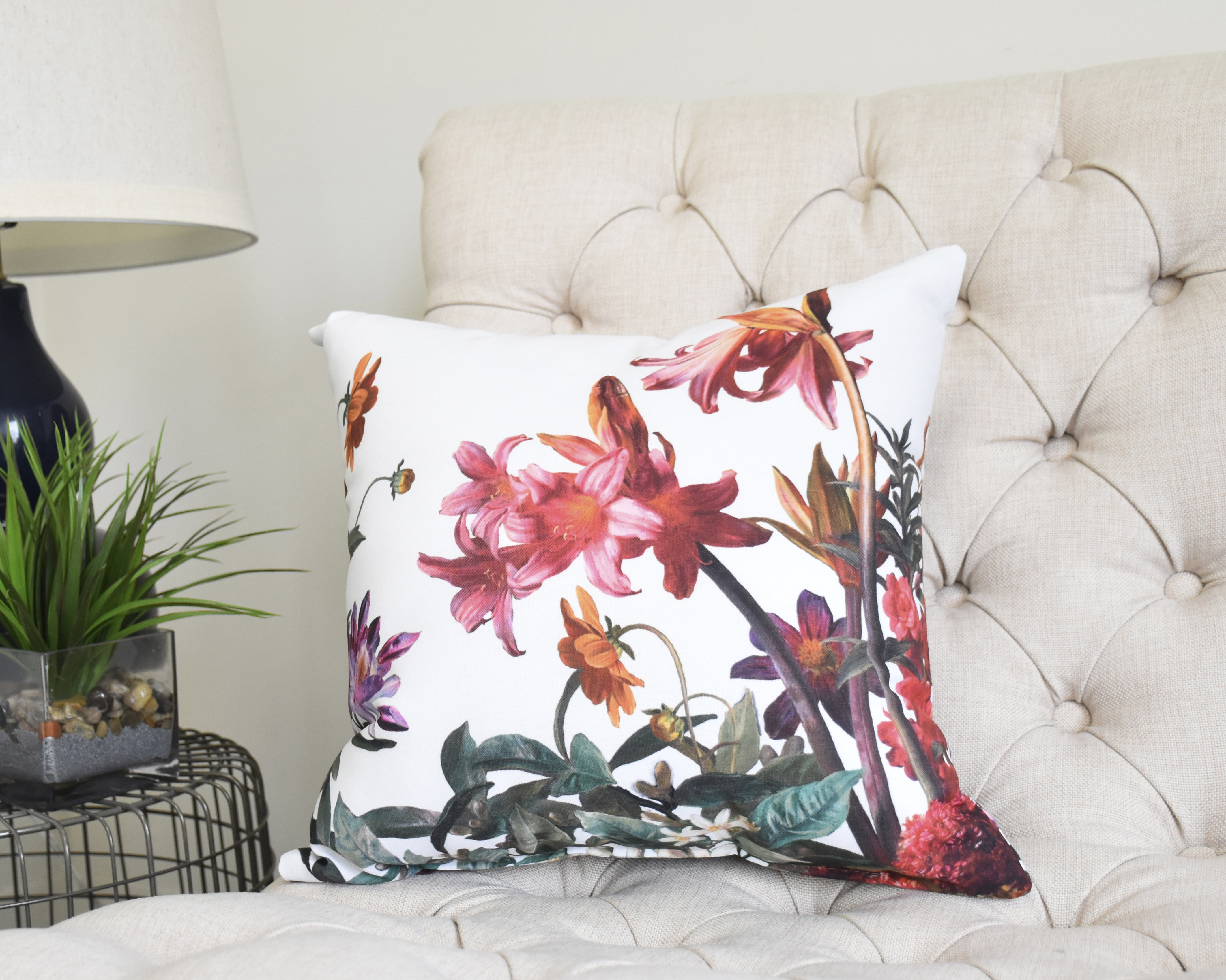 e by design Fickle Florals Square Pillow Cover & Insert | Wayfair