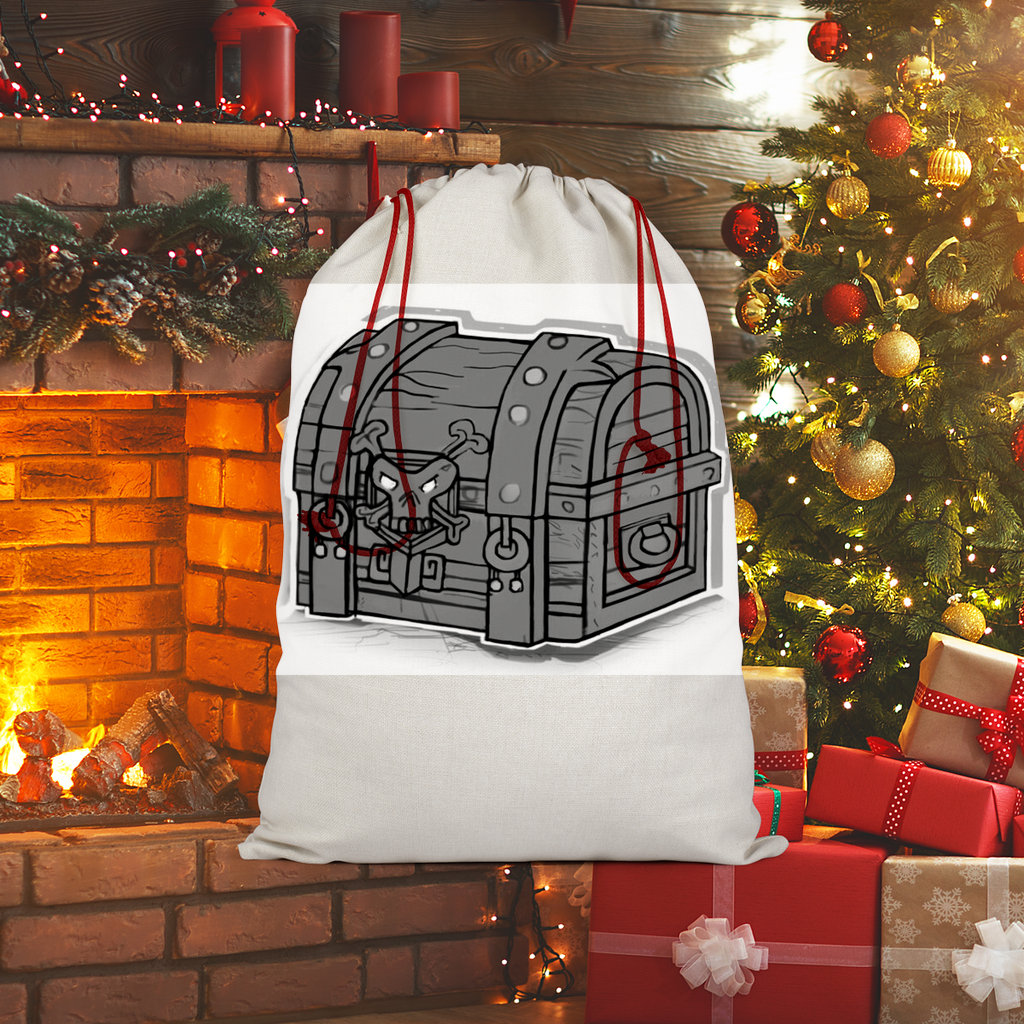 East Urban Home Pirate Chest Linen Santa Sack | Wayfair