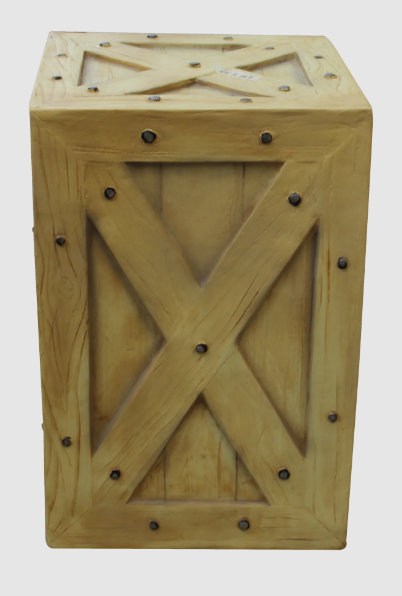 Gracie Oaks Timothea Small Resin Crate Statue | Wayfair