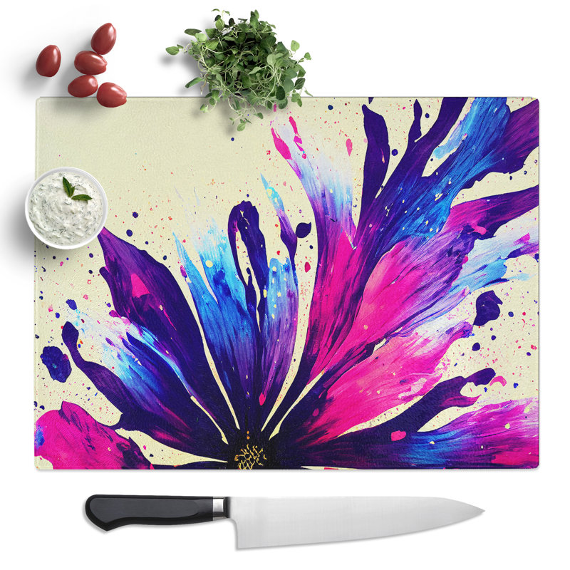 Metro Lane Flower Paint Splash Vol.8 Abstract Glass Chopping Board ...