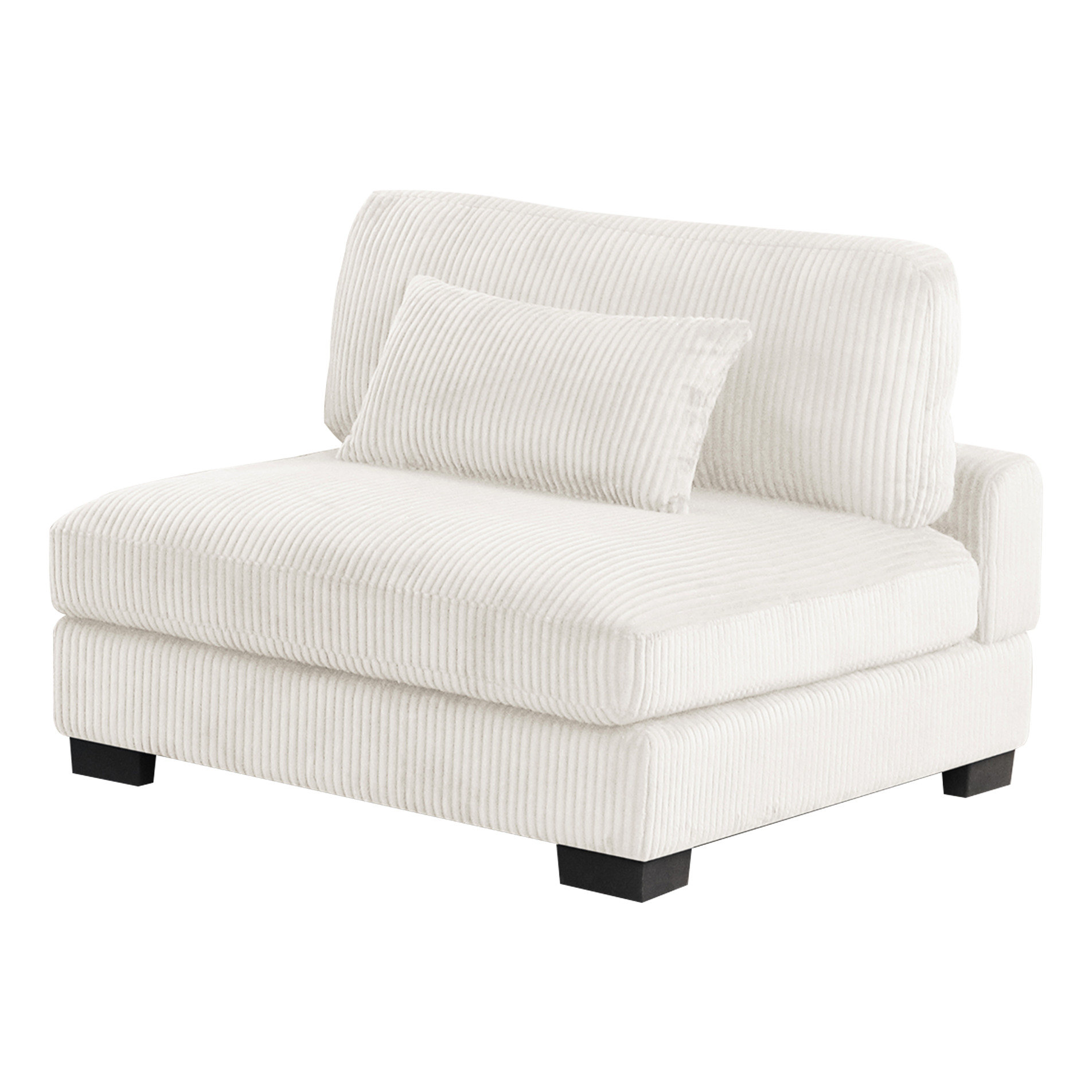 One Allium Way® Armless Chair In Cream Corduroy, Contemporary Design ...