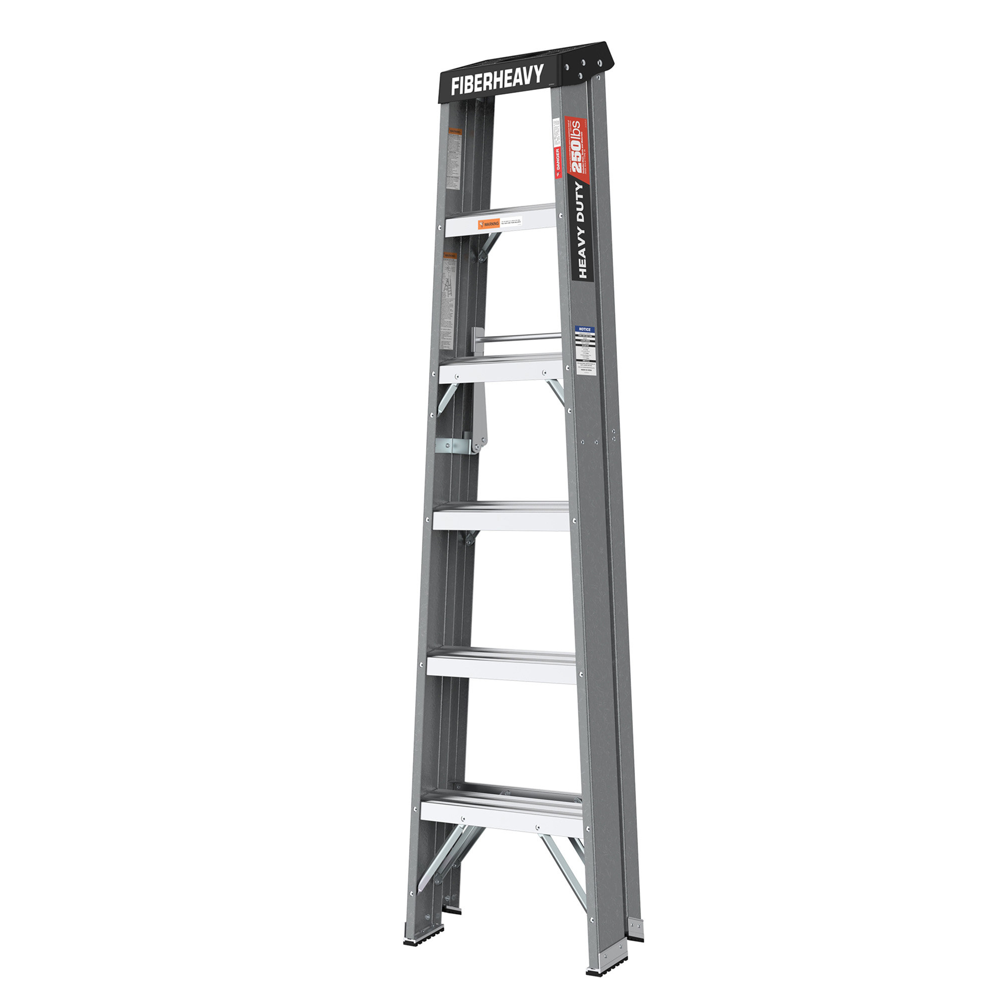 Latitude Run® Fiberglass Step Ladder 6-Step 250lbs | Wayfair