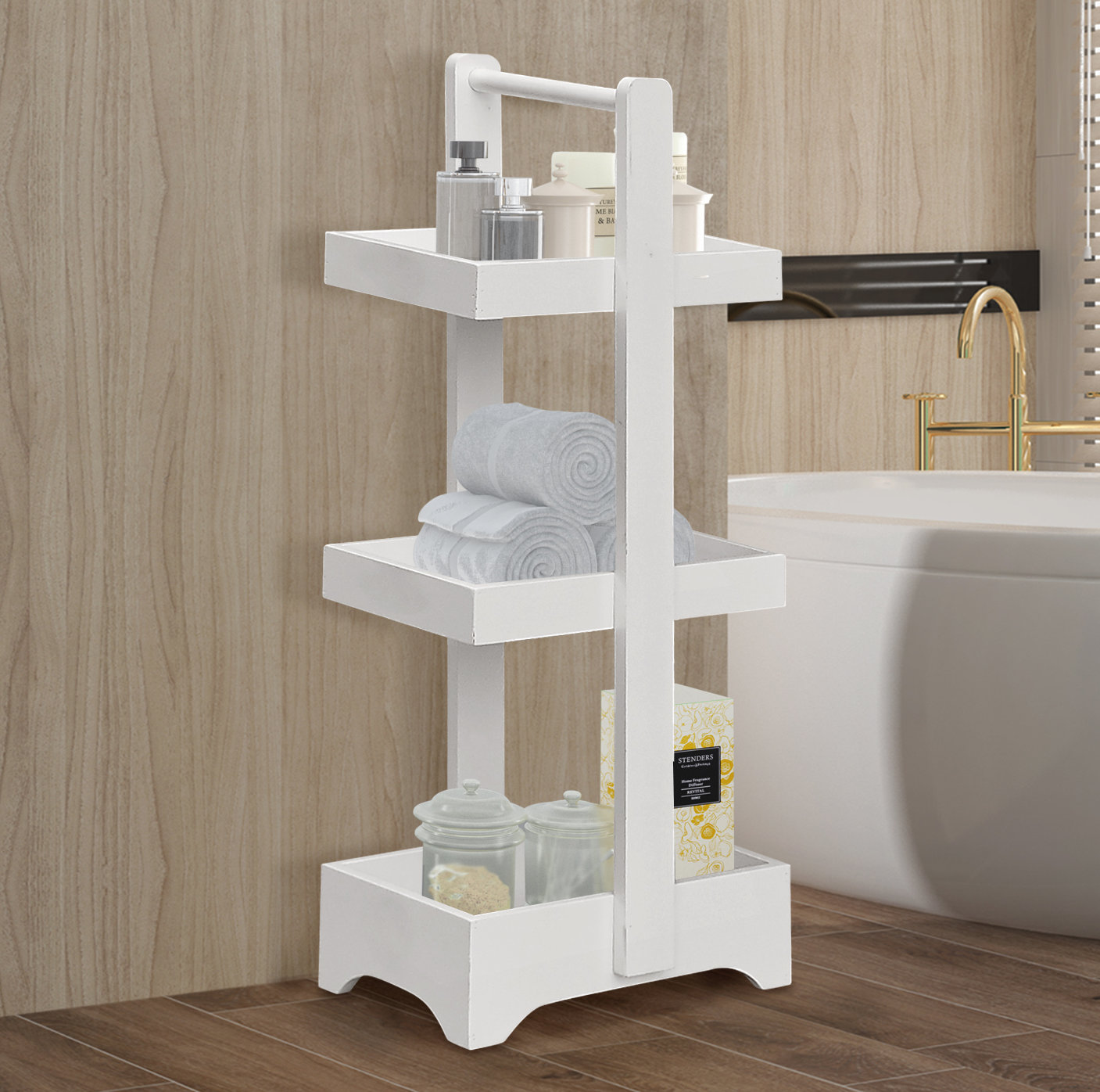 Lark Manor™ Ahkeem 9" W x 30" H x 12" D Solid Wood Free-Standing ...