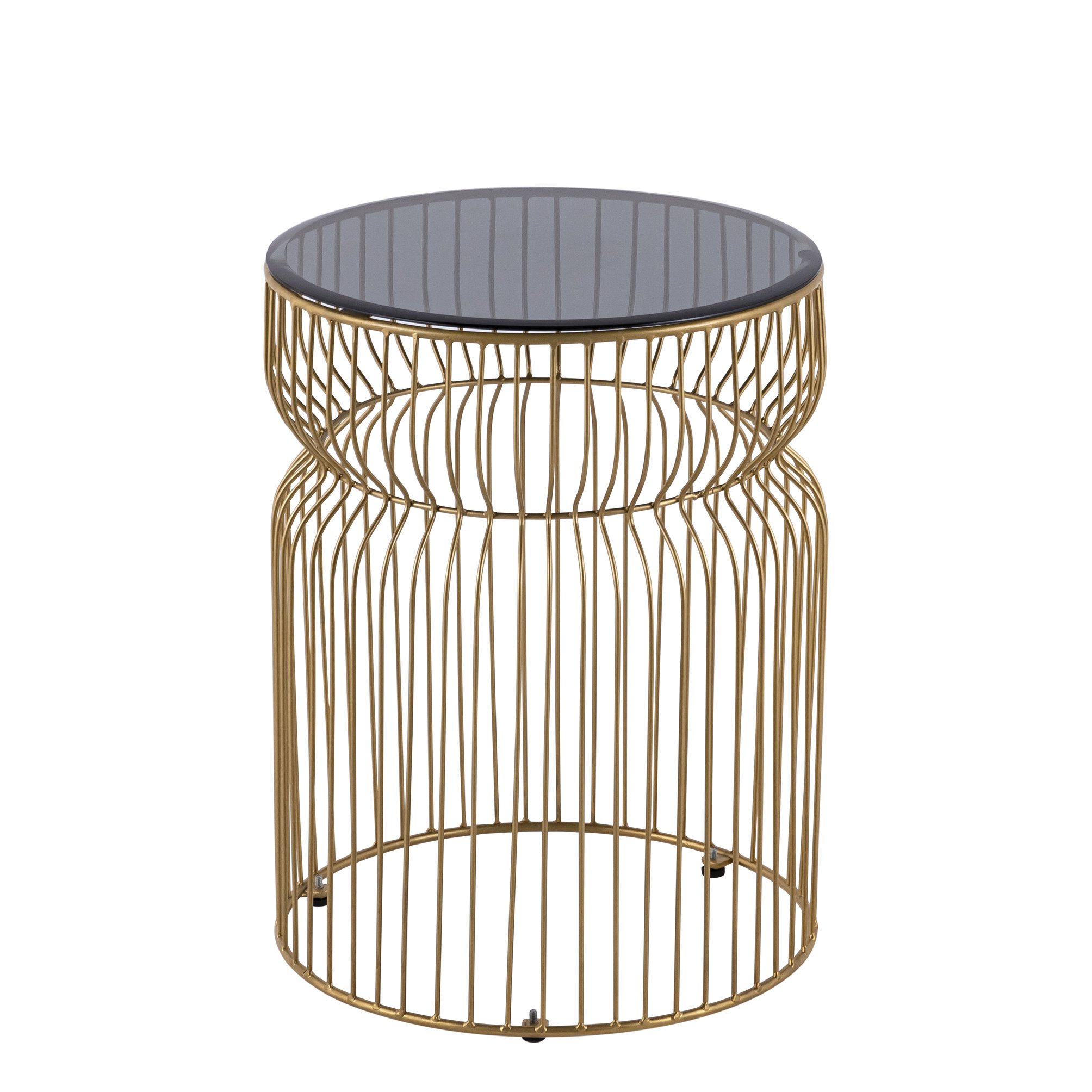 Ivy Bronx Modern Contemporary Metal Nested Base And Tinted Tempered ...