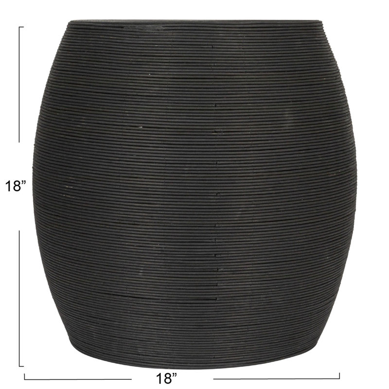 Bay Isle Home™ Marina Round Rattan Barrel Side Table | Wayfair