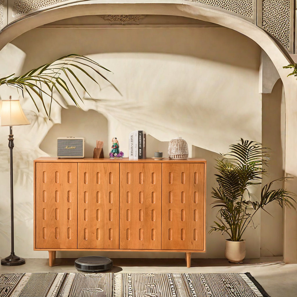 Latitude Run® Japanese Cherry Wood Shoe Cabinet 28 Pair Shoe Storage ...