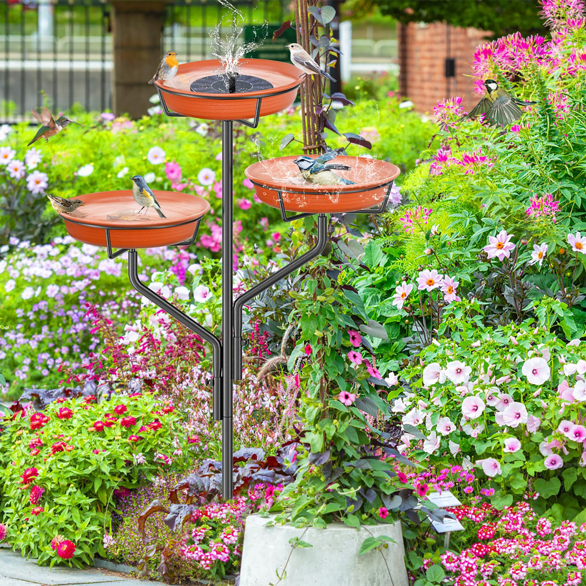 Lark Manor Standing Garden Bird Baths Bird Feeders and Bird Bath Bowls ...