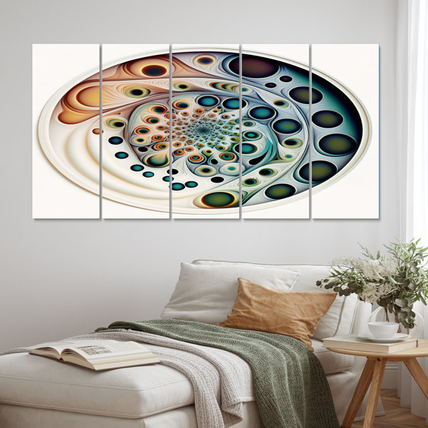 Wrought Studio Soft Coloured Cymatics Mandala I On Canvas 5 Pieces ...