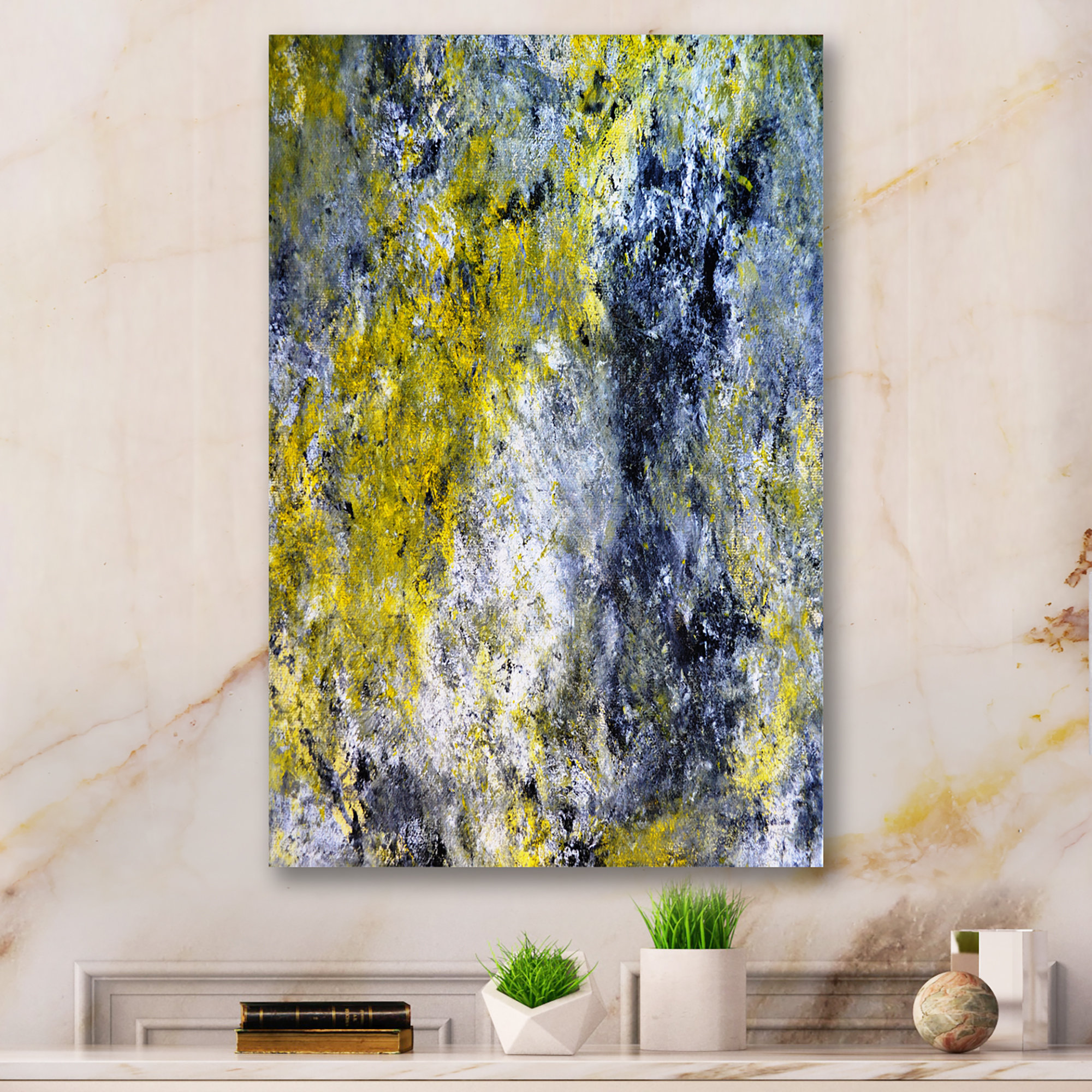 Wrought Studio™ Yellow And Gray Merging Abstract VIII - Modern ...