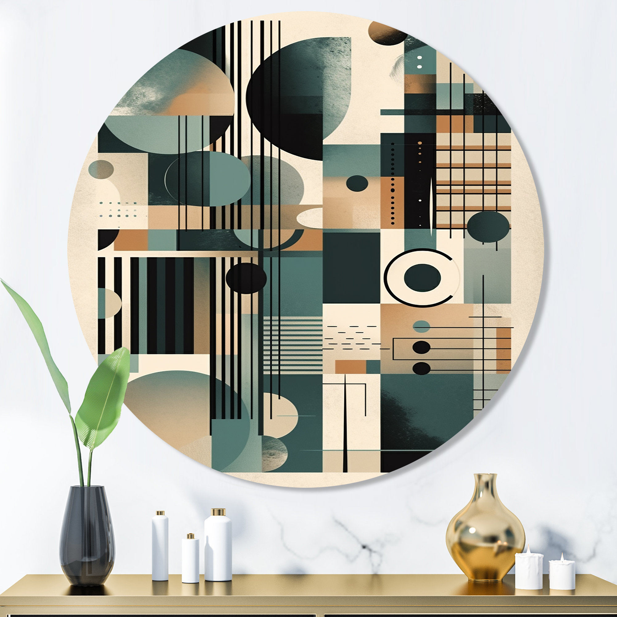 Design Art Cream Blue Minimalism Quiet Depths V - Abstract Minimalism ...