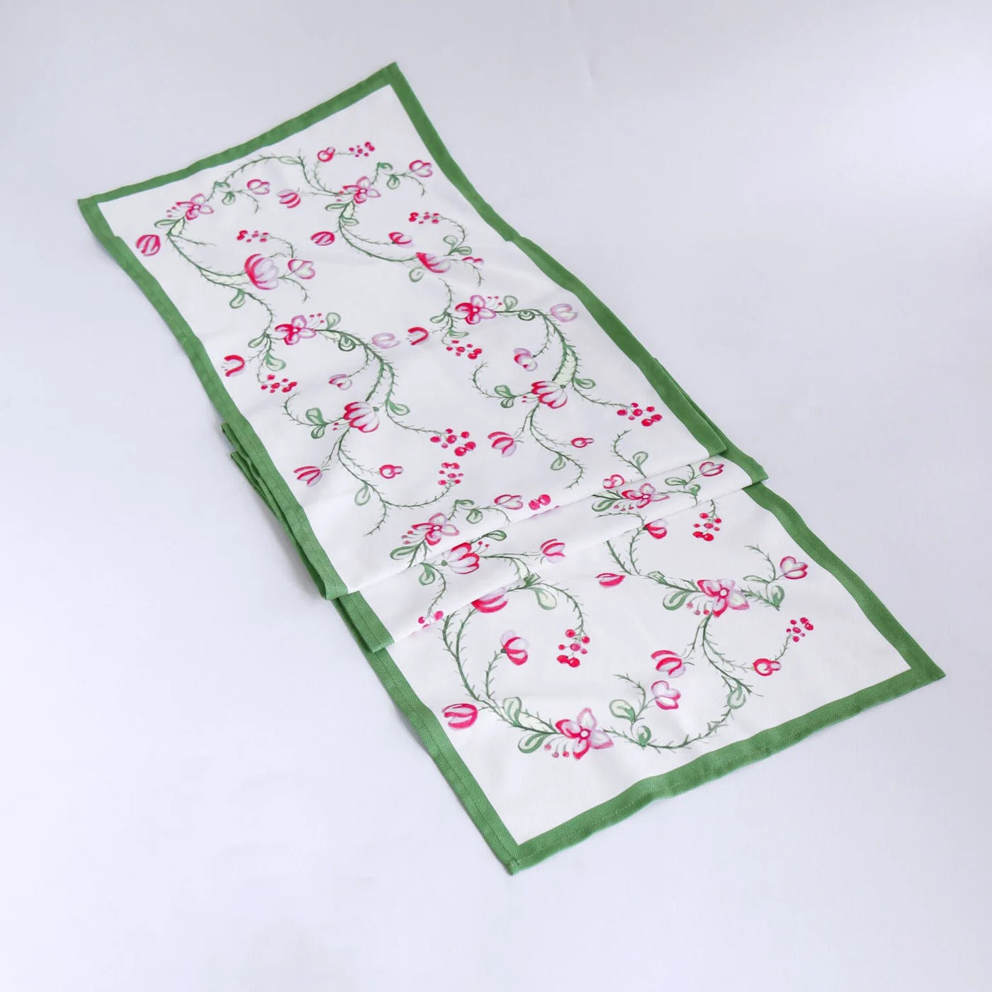Beatriz Ball LINENS Norelle Runner 108 X 18 (Green And Red Floral ...