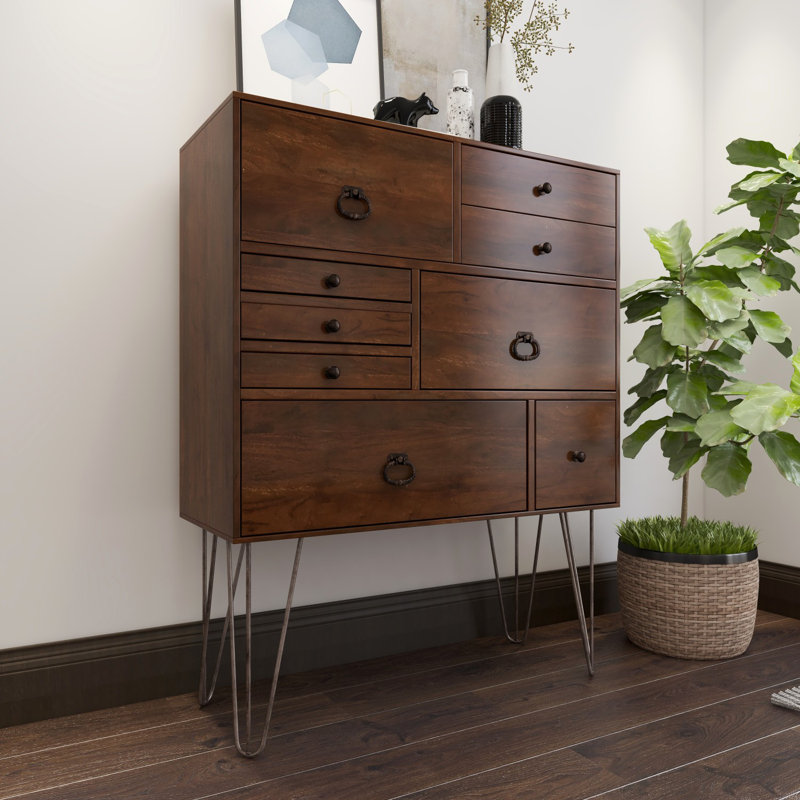 George Oliver Como 9 Drawer 46" W Solid Wood Double Dresser | Wayfair