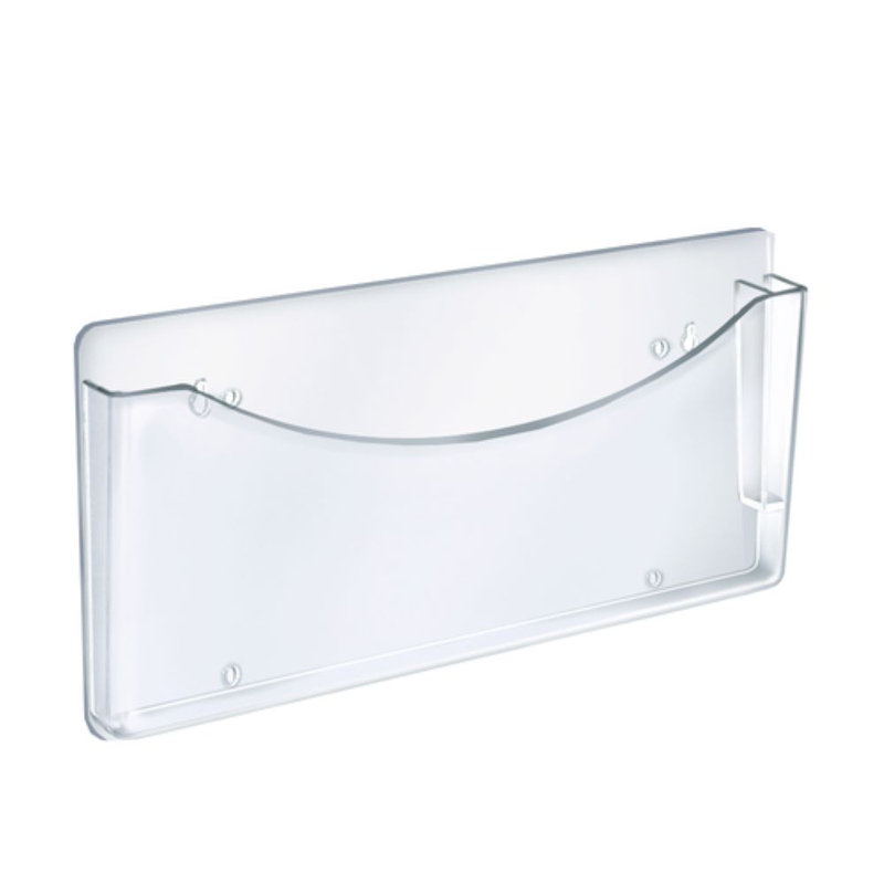 Azar Displays Clear Plastic Wall Mount File Holder with Pen Pocket, 2 ...