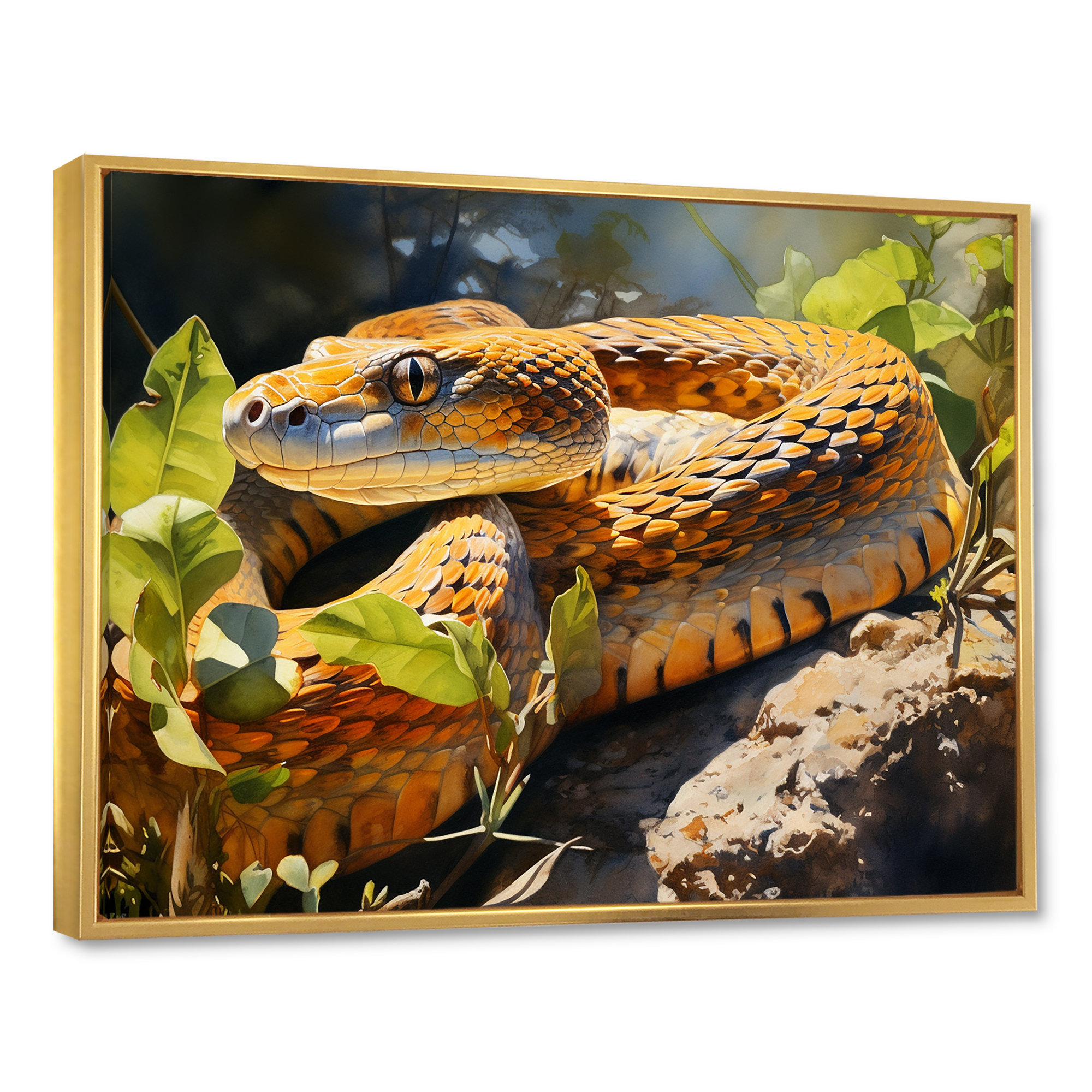 Bungalow Rose Slytherin Snakes - Snake Animal Wall Art Living Room ...