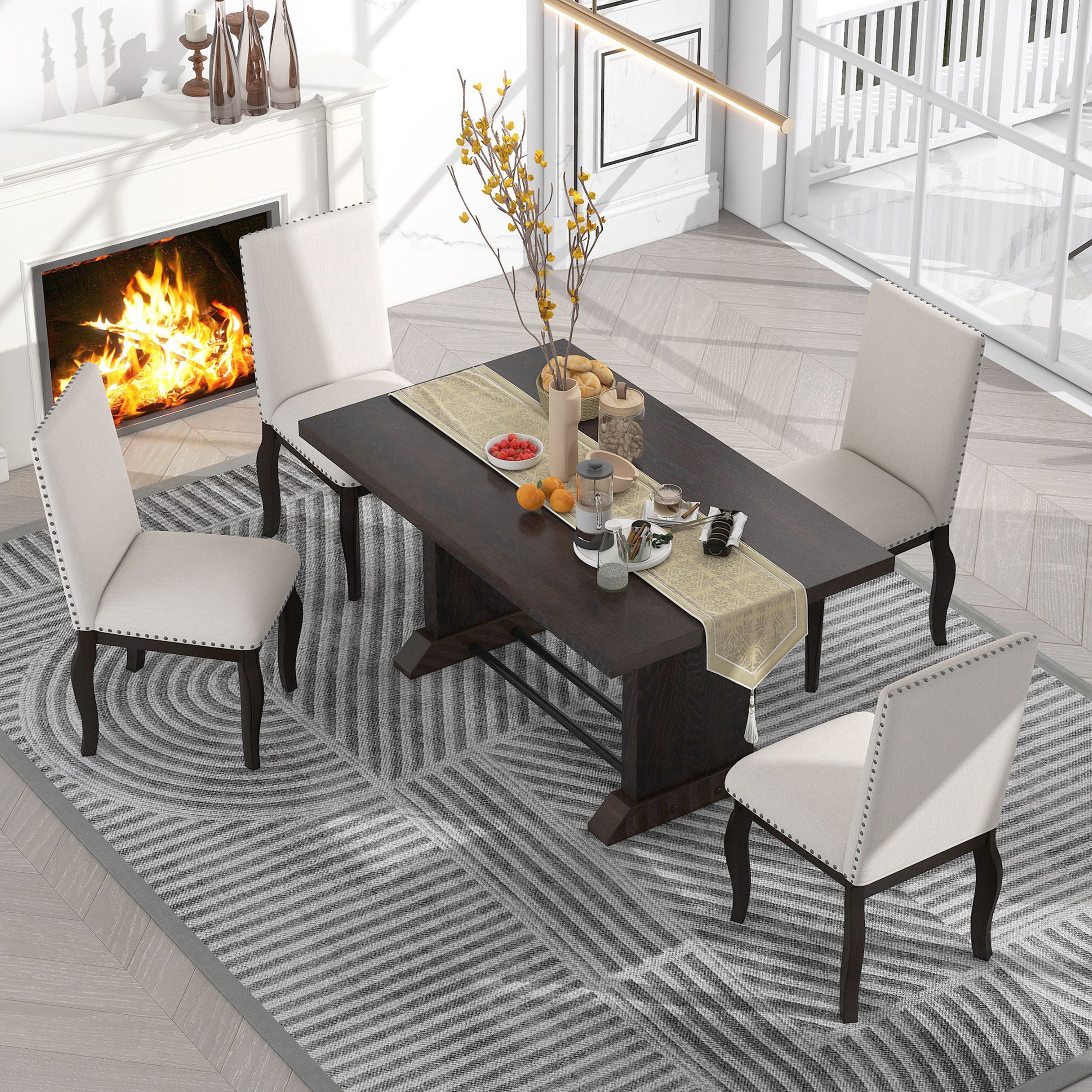 Gracie Oaks Nadejda 4 Person Dining Set | Wayfair