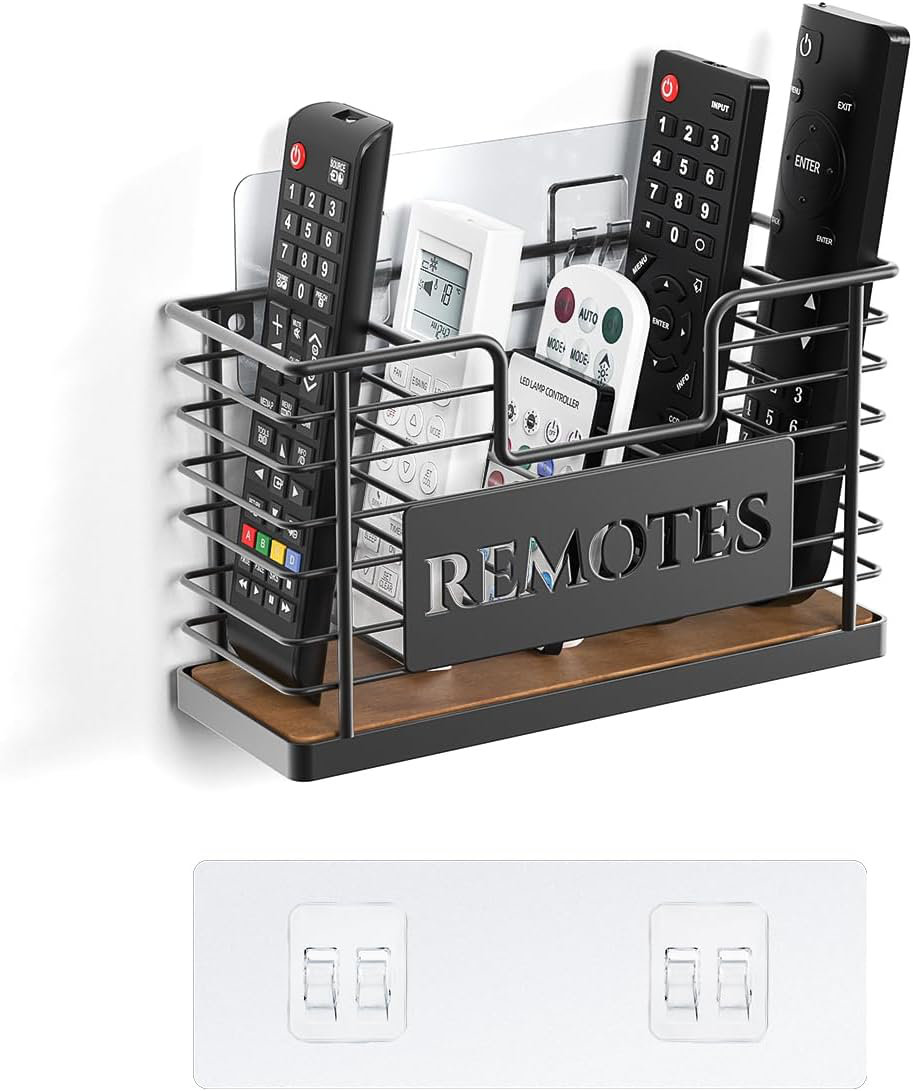 SHANXIQIANNA Remote Control Holder, 5-Slot TV Remote Holder Wall Mount ...