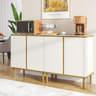 Mercer41 Lotanna 55.11'' White Gold Buffet Cabinet With Storage ...