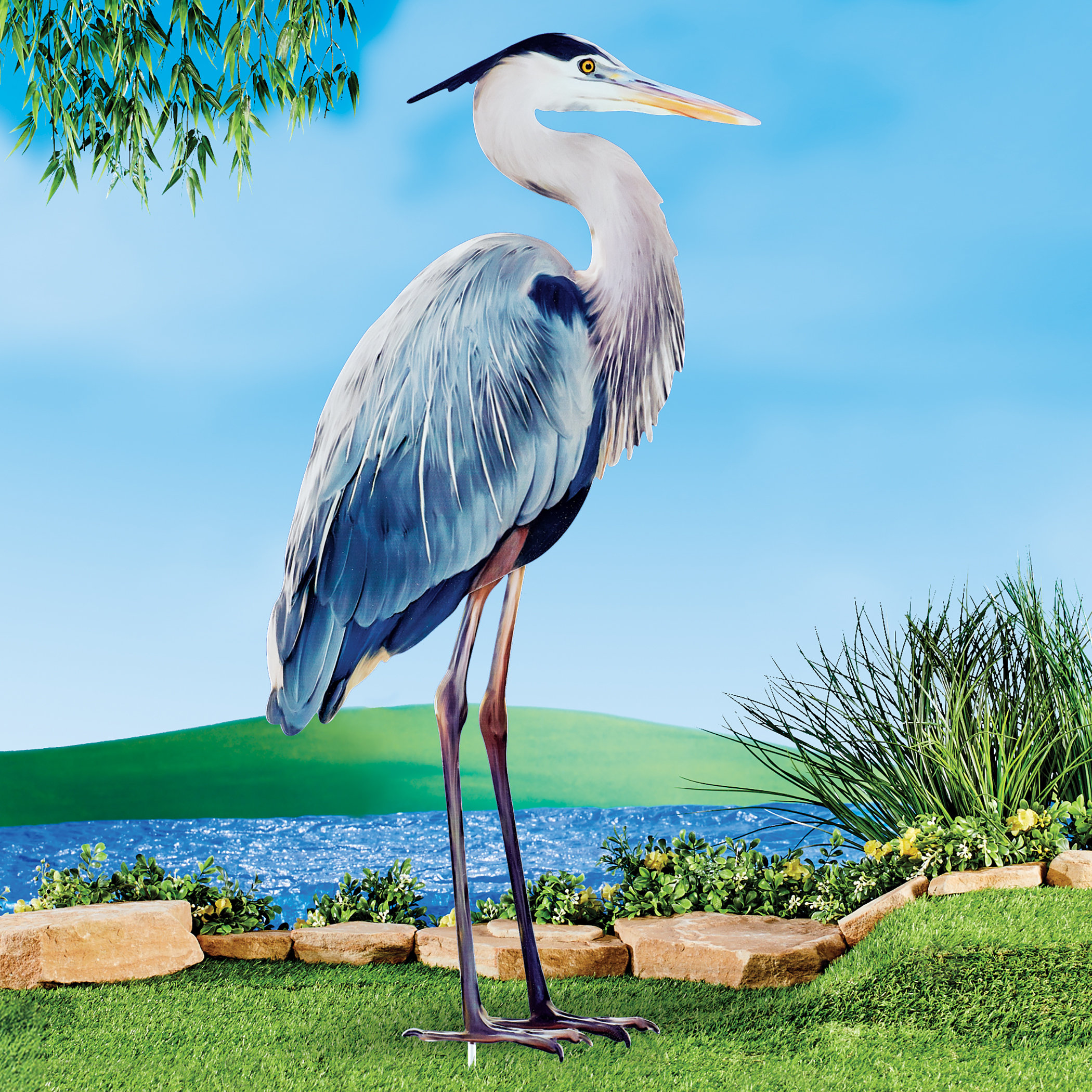 Arlmont & Co. Realistic Heron Outdoor Garden Stake | Wayfair